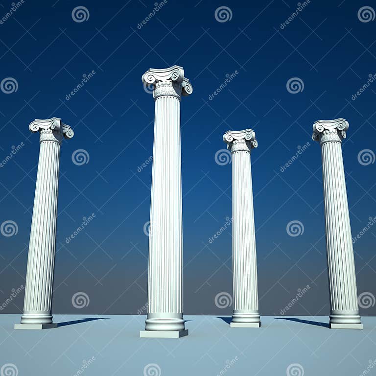 Classical style columns stock illustration. Illustration of ionic ...