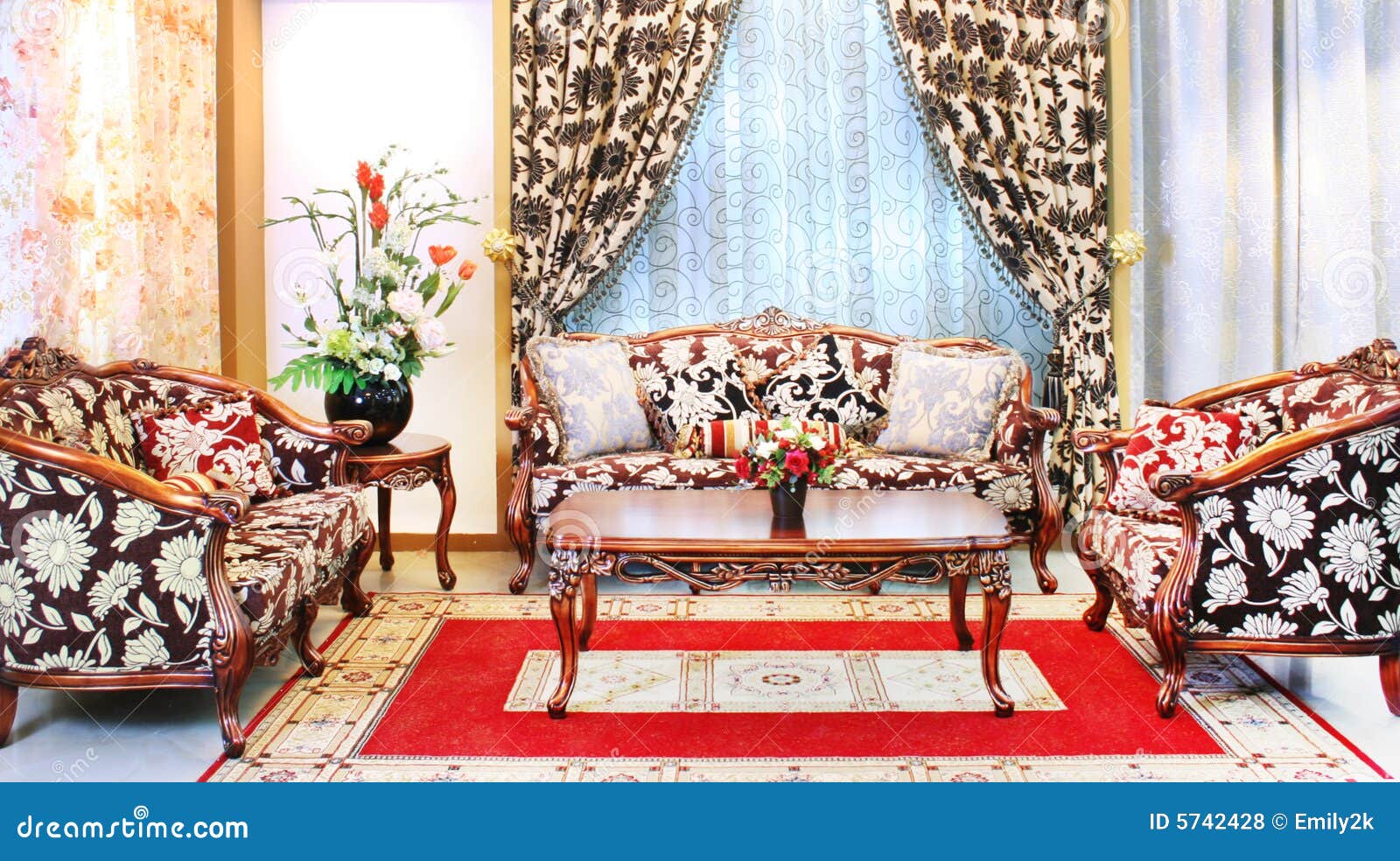 Classical Stylish Armchairs Sitting Room Stock Photo - Image of couch ...