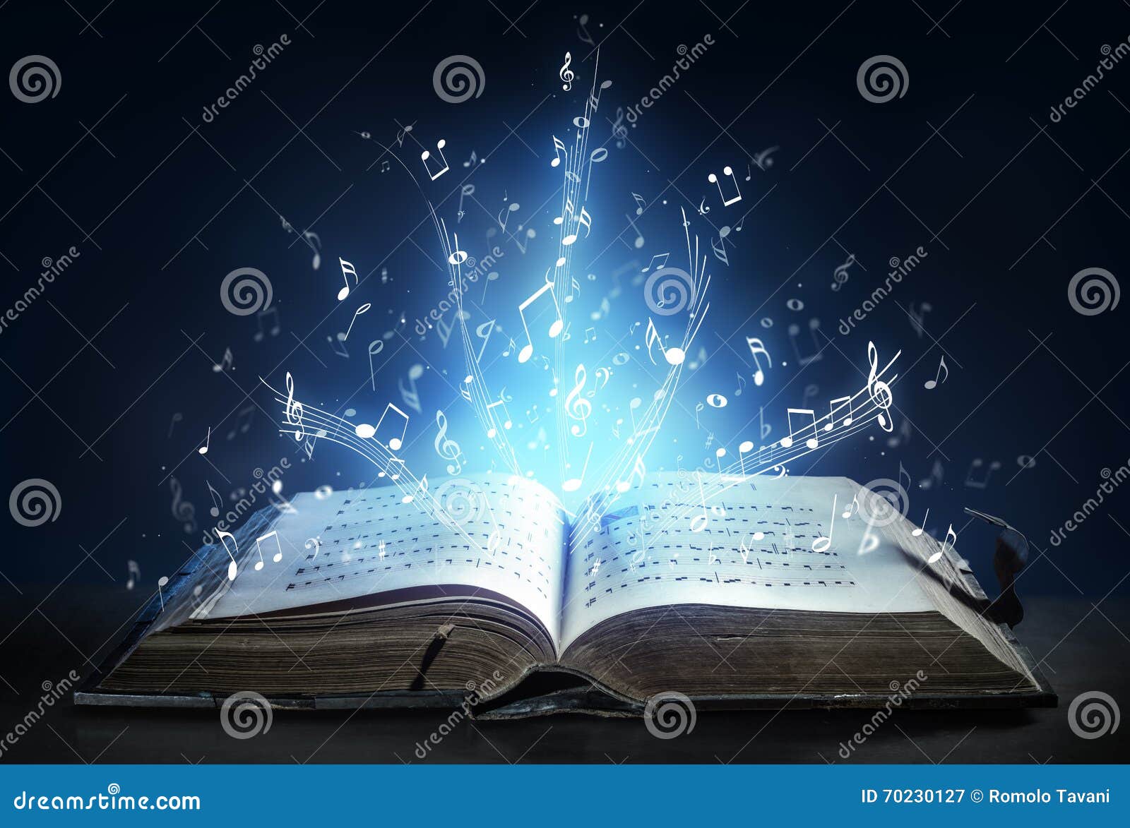 Classical Symphony Shines with Musical Notes from an Ancient Book Stock ...