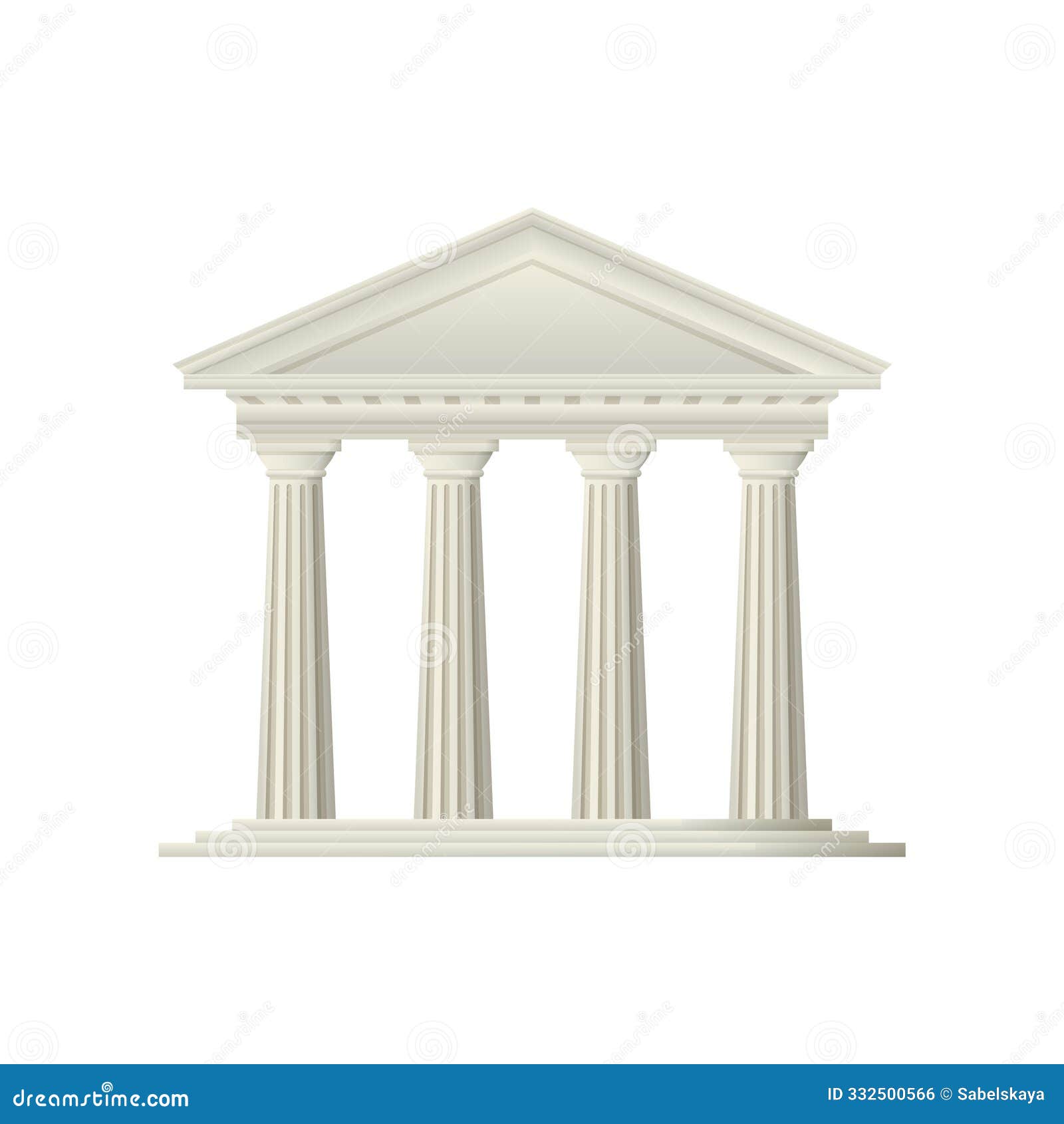 Classical Temple Facade Vector Illustration Stock Illustration ...
