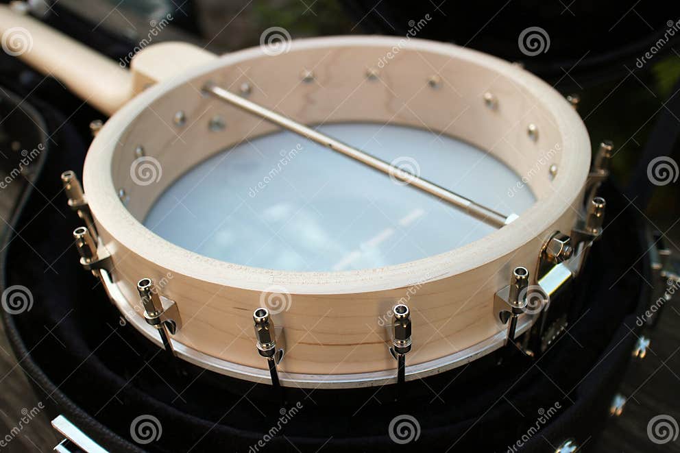 Classical Traditional Five String Banjo Stock Image - Image of steel ...