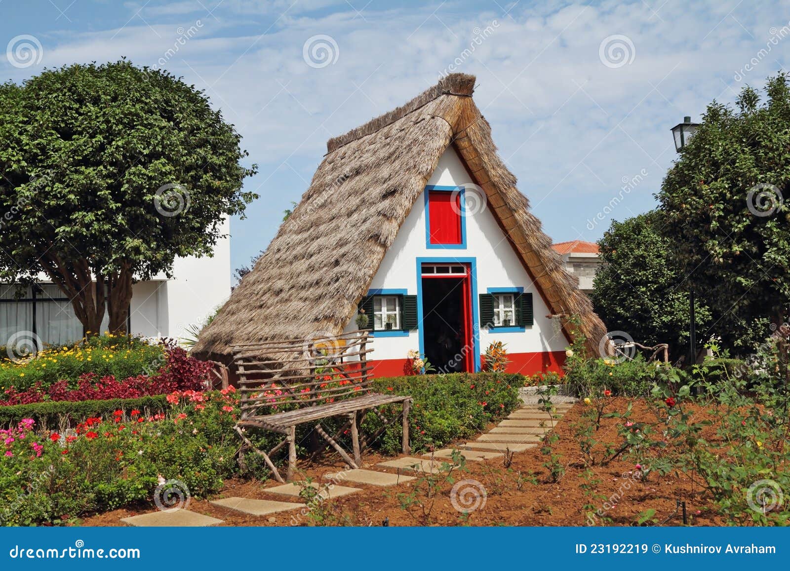 Classical Triangular Small House on Island Madiera Stock Image - Image ...