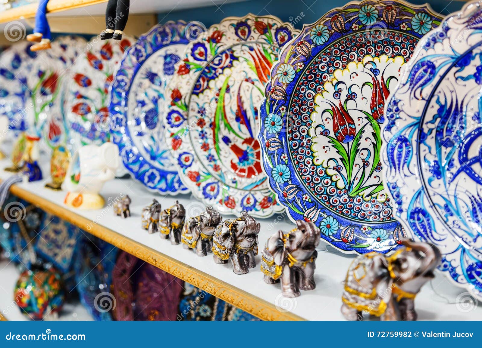 Classical Turkish Ceramics on the Market Stock Photo - Image of ...