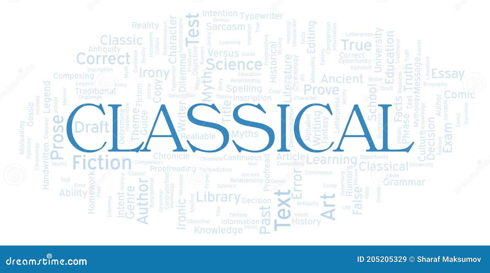 Classical Typography Word Cloud Create with the Text only Stock ...