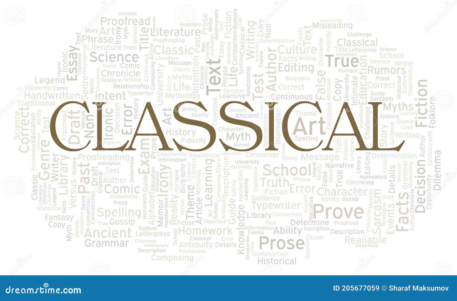 Classical Typography Word Cloud Create with the Text only Stock ...