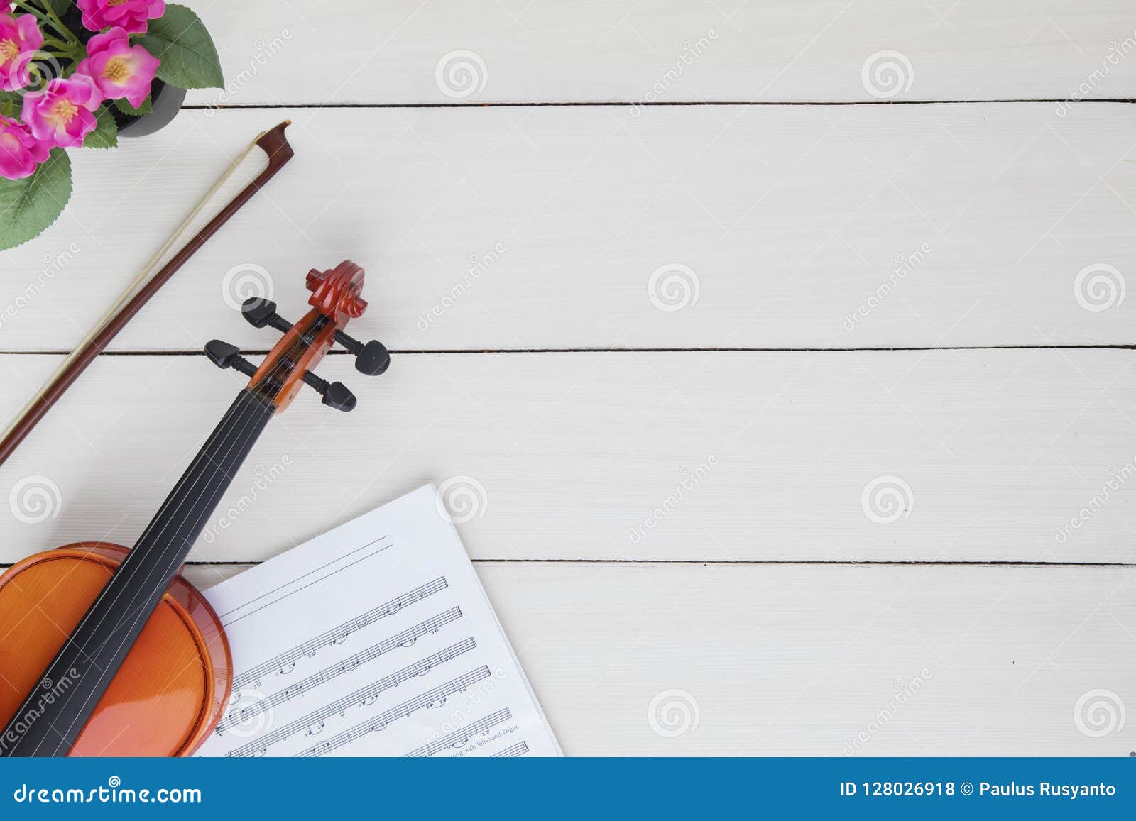 Classical Violin with Music Notes Sheet Stock Photo - Image of ...