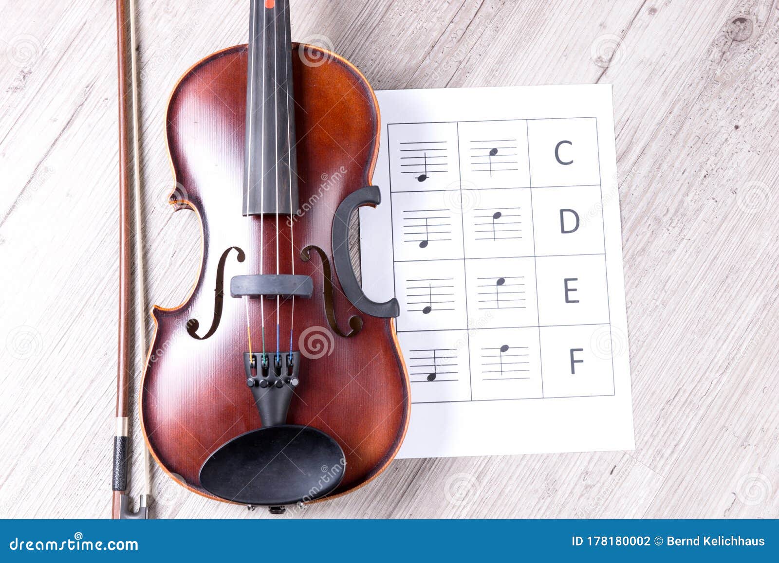 Classical Violin with Music Sheet Book Stock Photo - Image of front ...