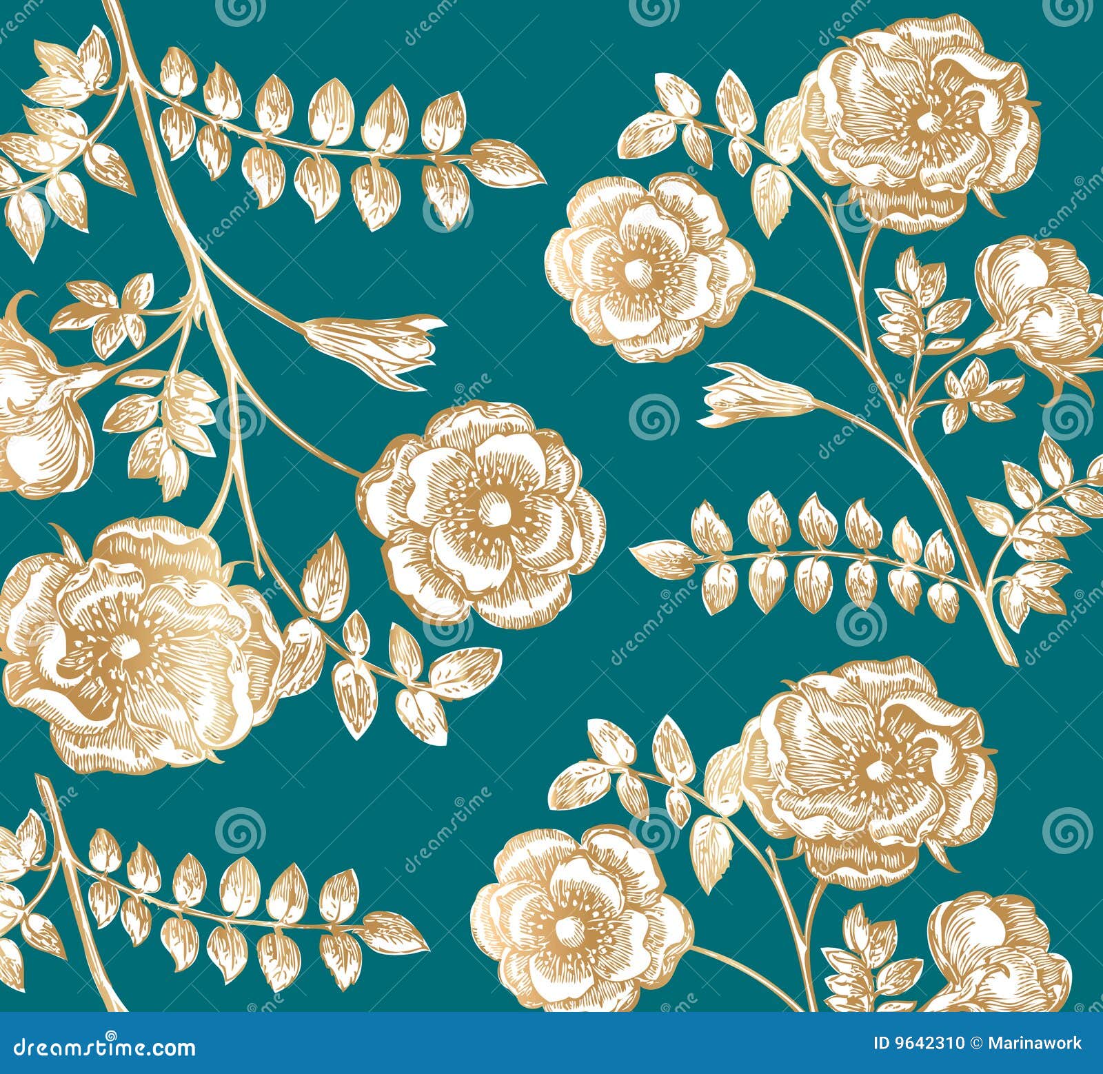 Classical Wall-paper with a Flower Pattern. Stock Vector - Illustration ...