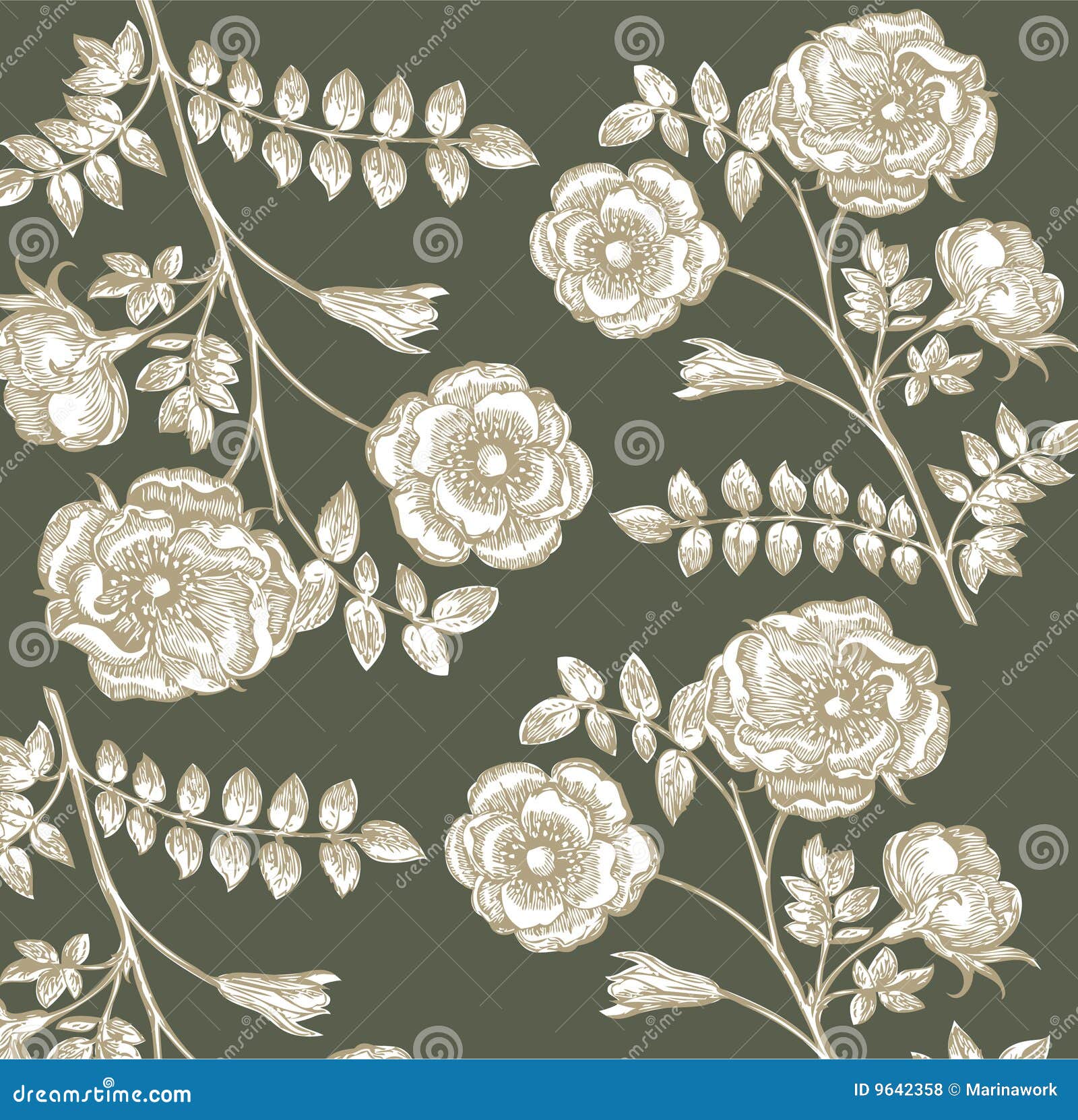 Classical Wall-paper with a Flower Pattern. Stock Vector - Illustration ...