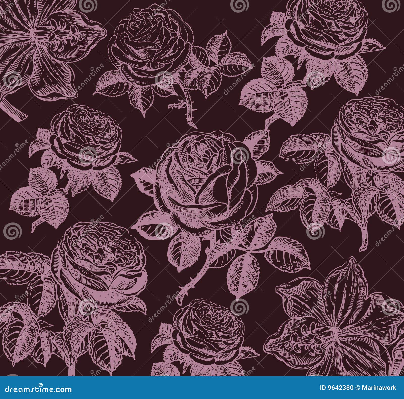 Classical Wall-paper with a Flower Pattern. Stock Vector - Illustration ...