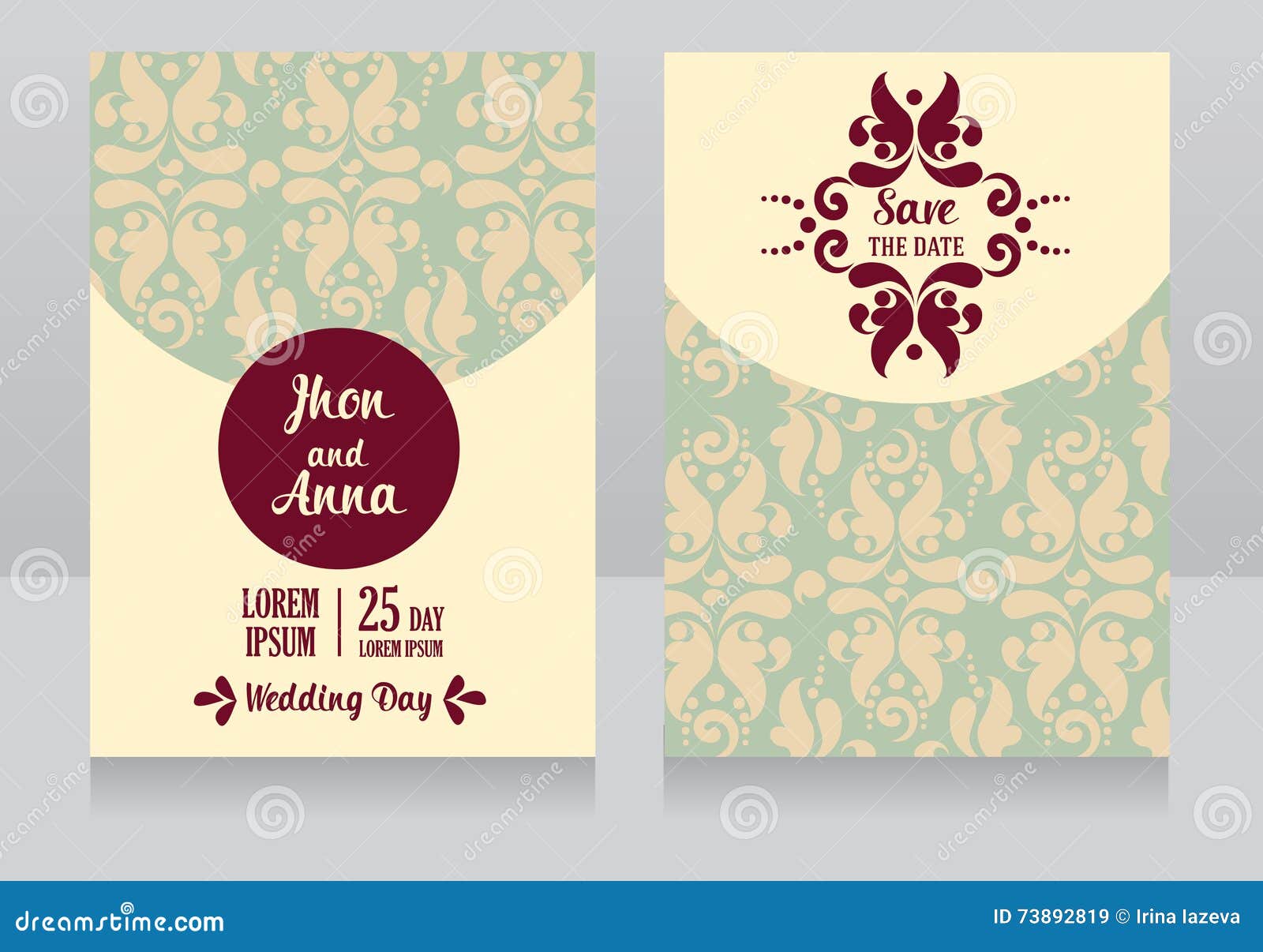 Classical Wedding Cards in Retro Style Stock Vector - Illustration of ...