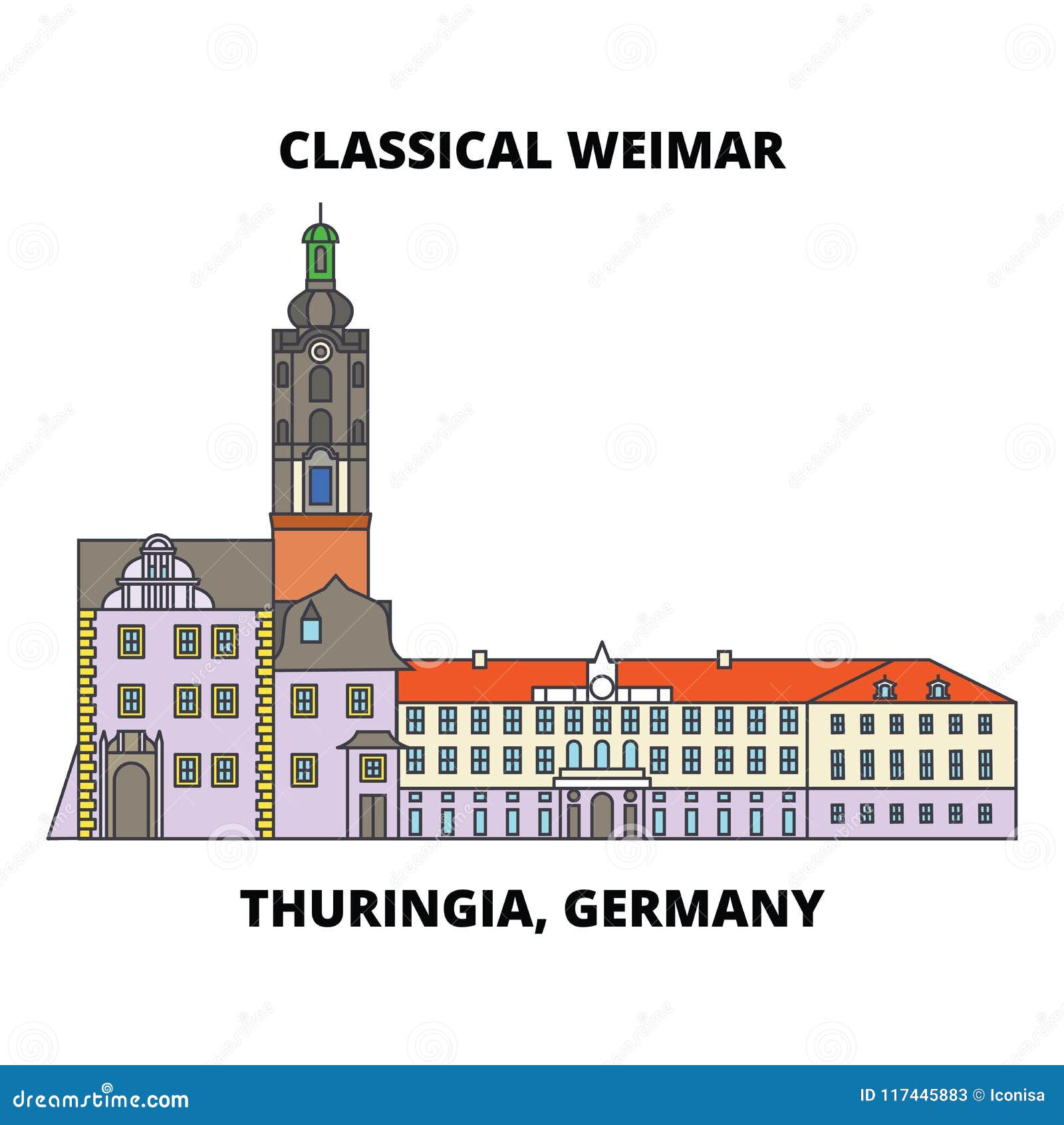 Classical Weimar, Thuringia, Germany Line Icon Concept. Classical ...