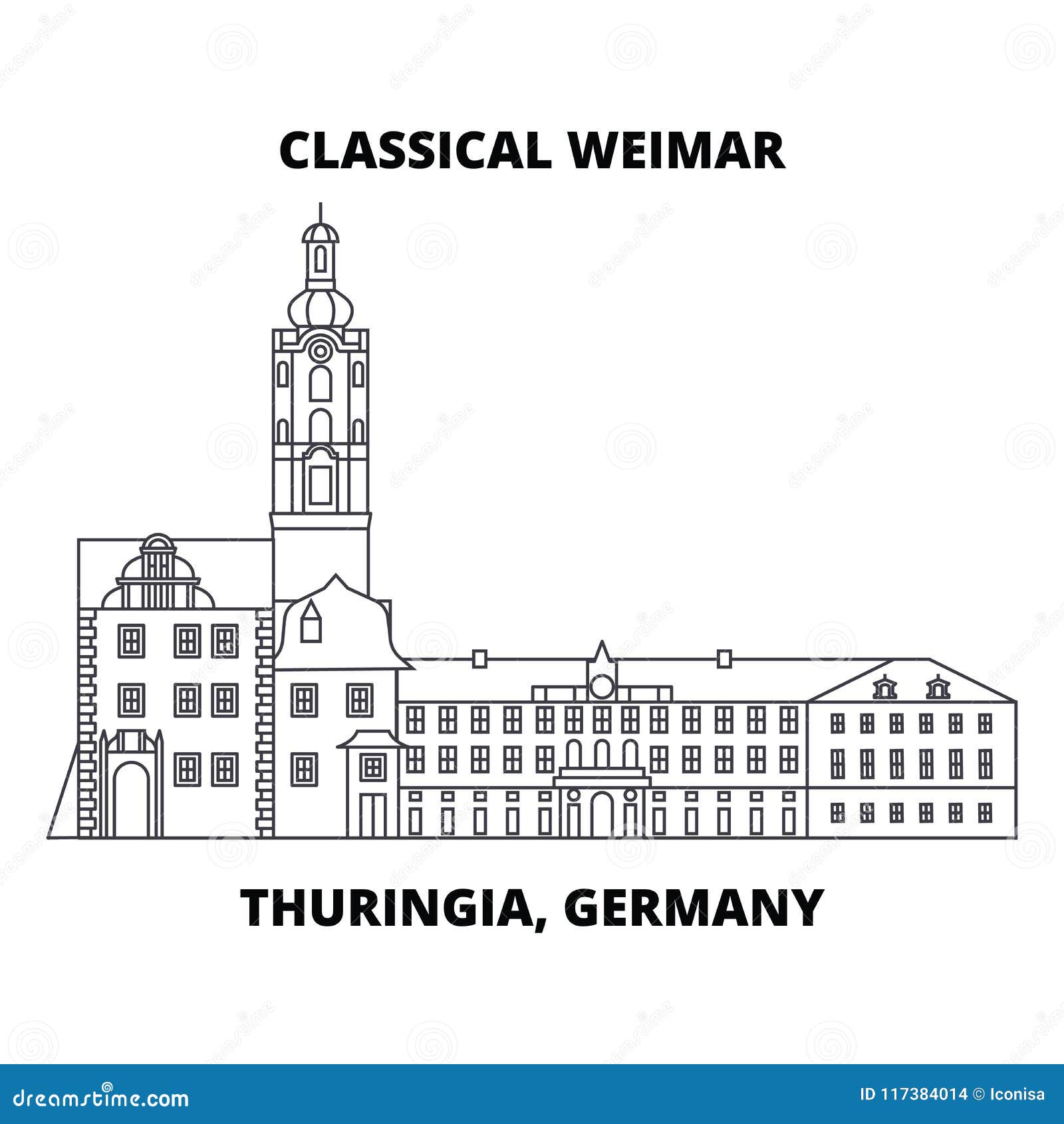 Classical Weimar, Thuringia, Germany Line Icon Concept. Classical ...