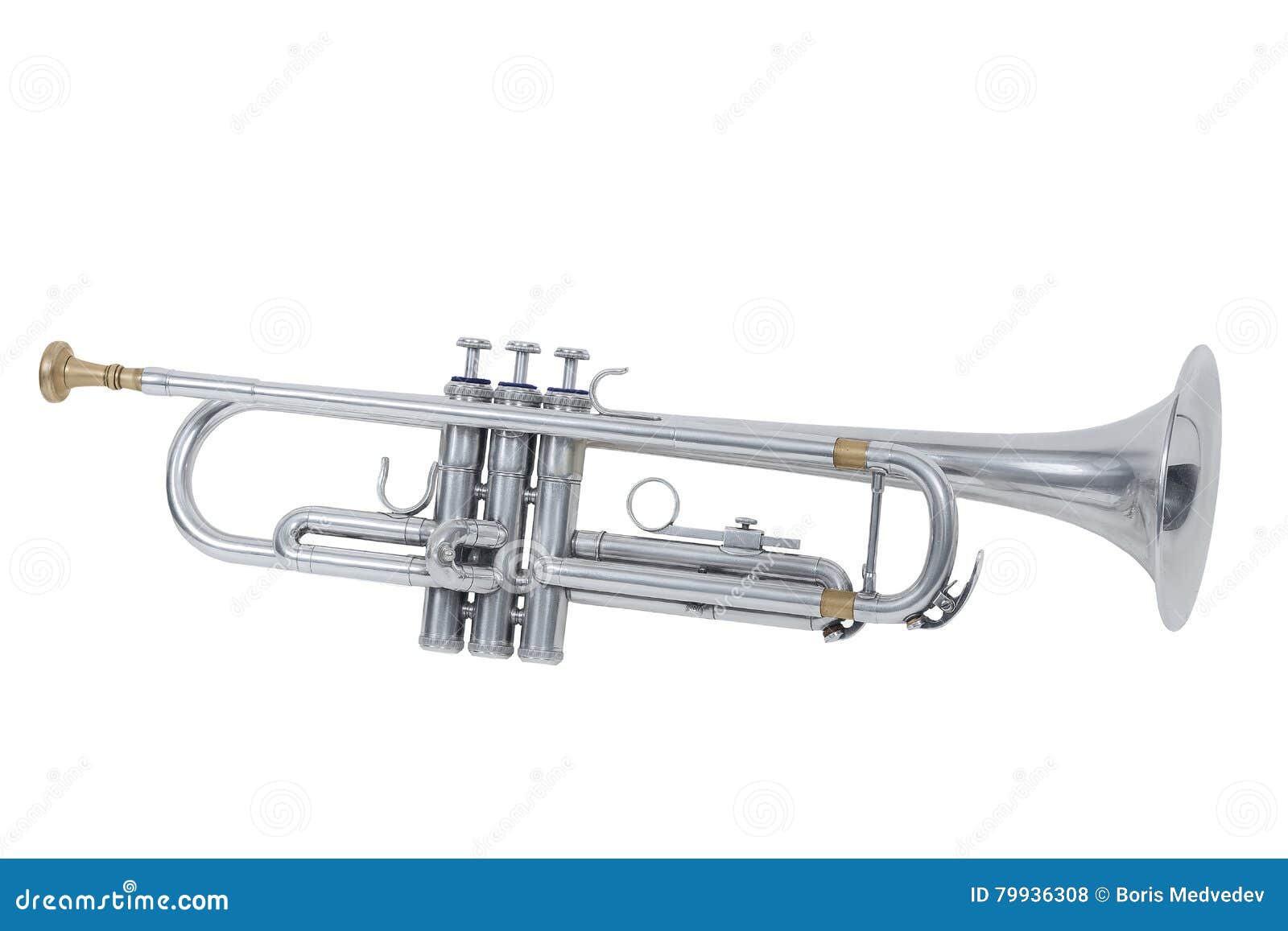 Classical Wind Musical Instrument Cornet Isolated on White Background ...