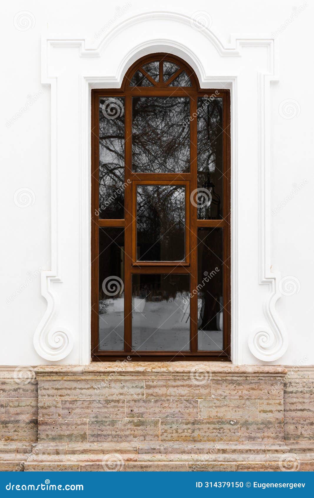 Classical Window with Arch and Decorative Elements Stock Photo - Image ...