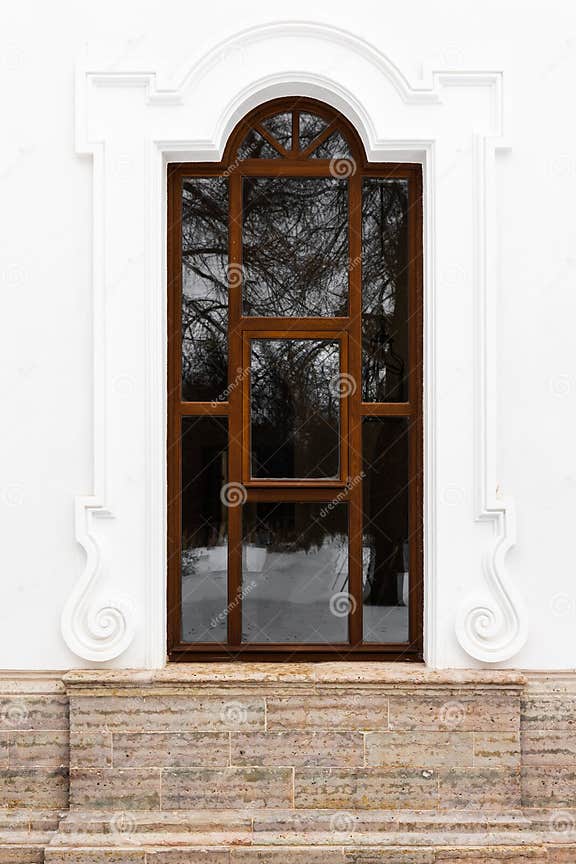 Classical Window with Arch and Decorative Elements Stock Photo - Image ...