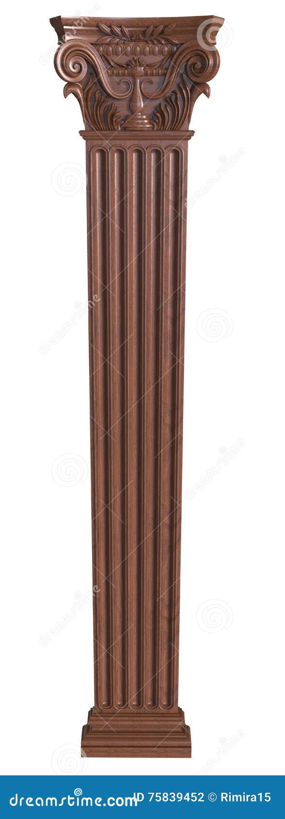 Classical wooden column stock illustration. Illustration of design ...