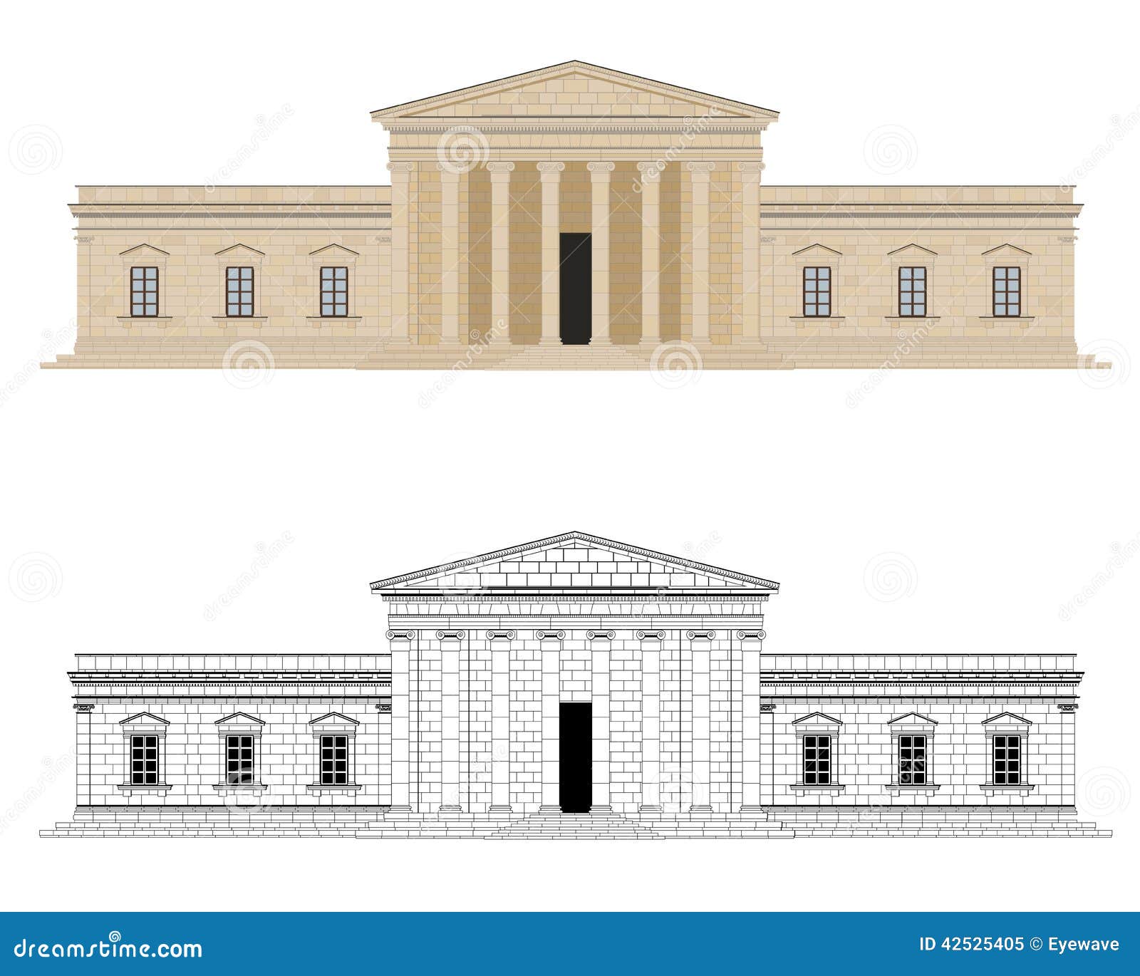 Classicist Palace Vector Illustration Stock Vector - Illustration of ...