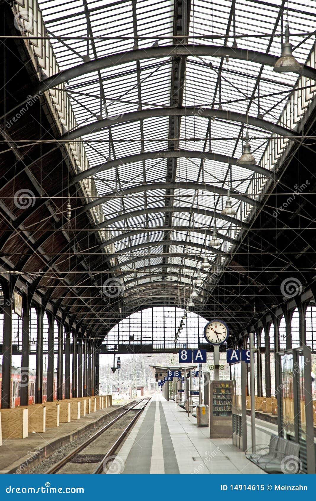 Classicistic Iron Train Station from Inside Stock Image - Image of ...