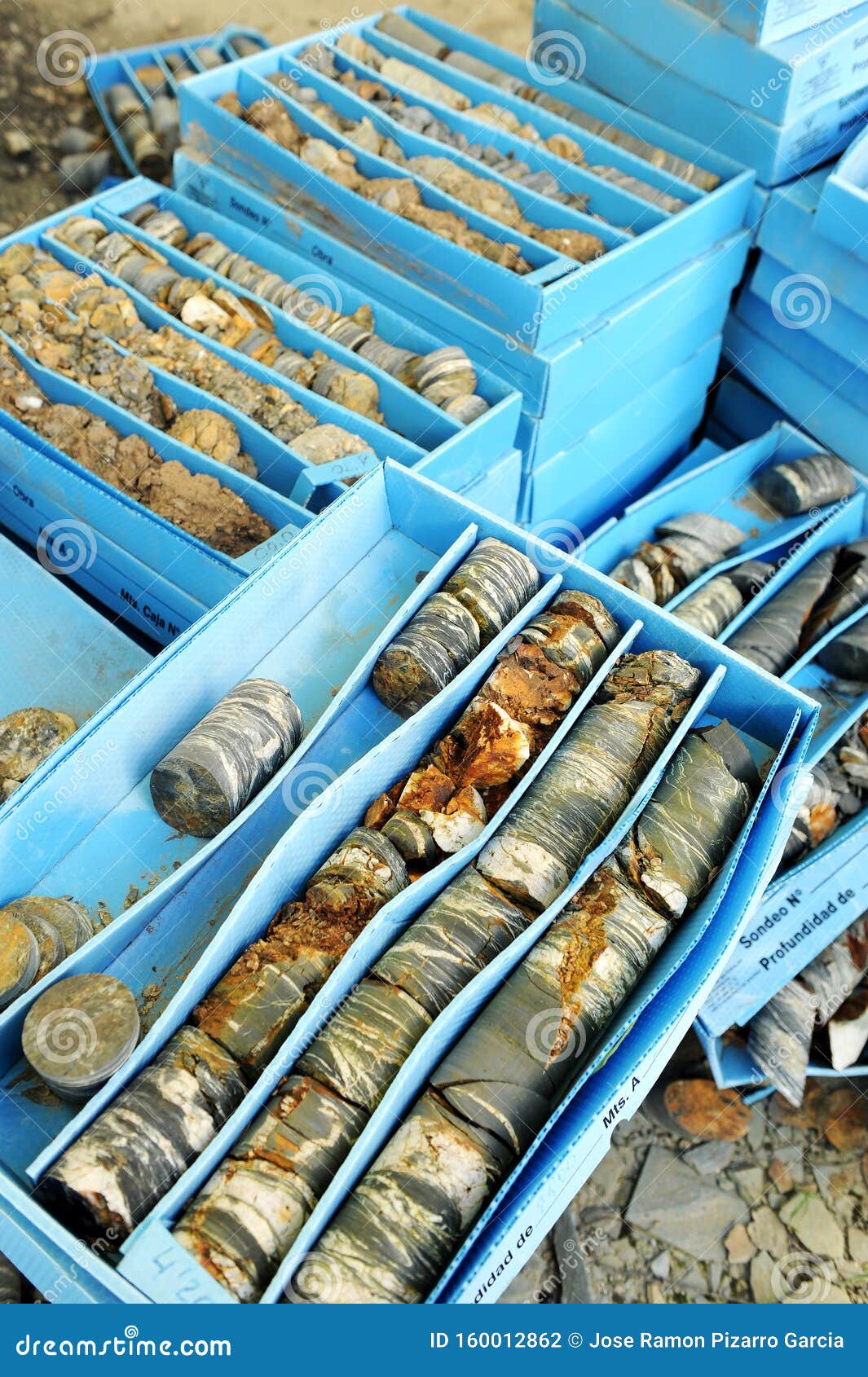 Classification Box of Rock Drilling Samples in a Geological Survey ...