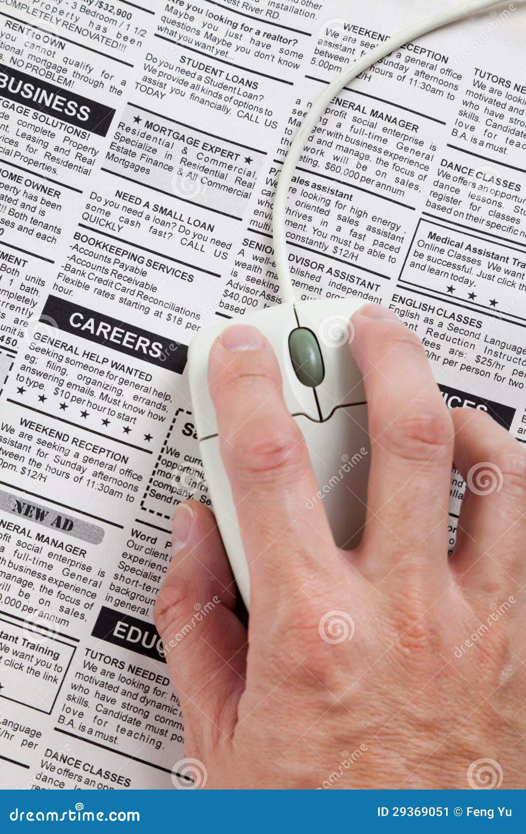 Classified Ad and Computer Mouse Stock Image - Image of media, online ...