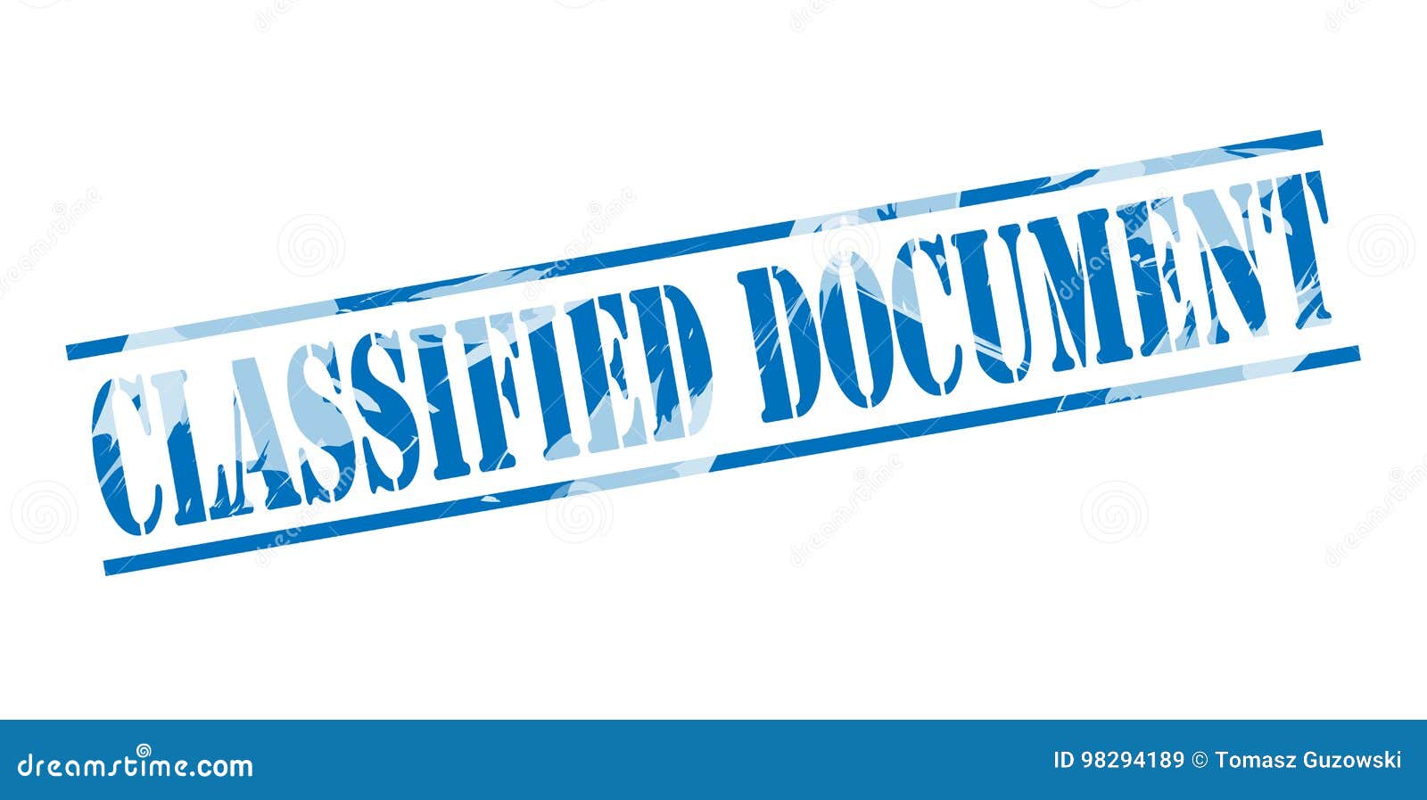 Classified Document Blue Stamp Stock Illustration - Illustration of ...