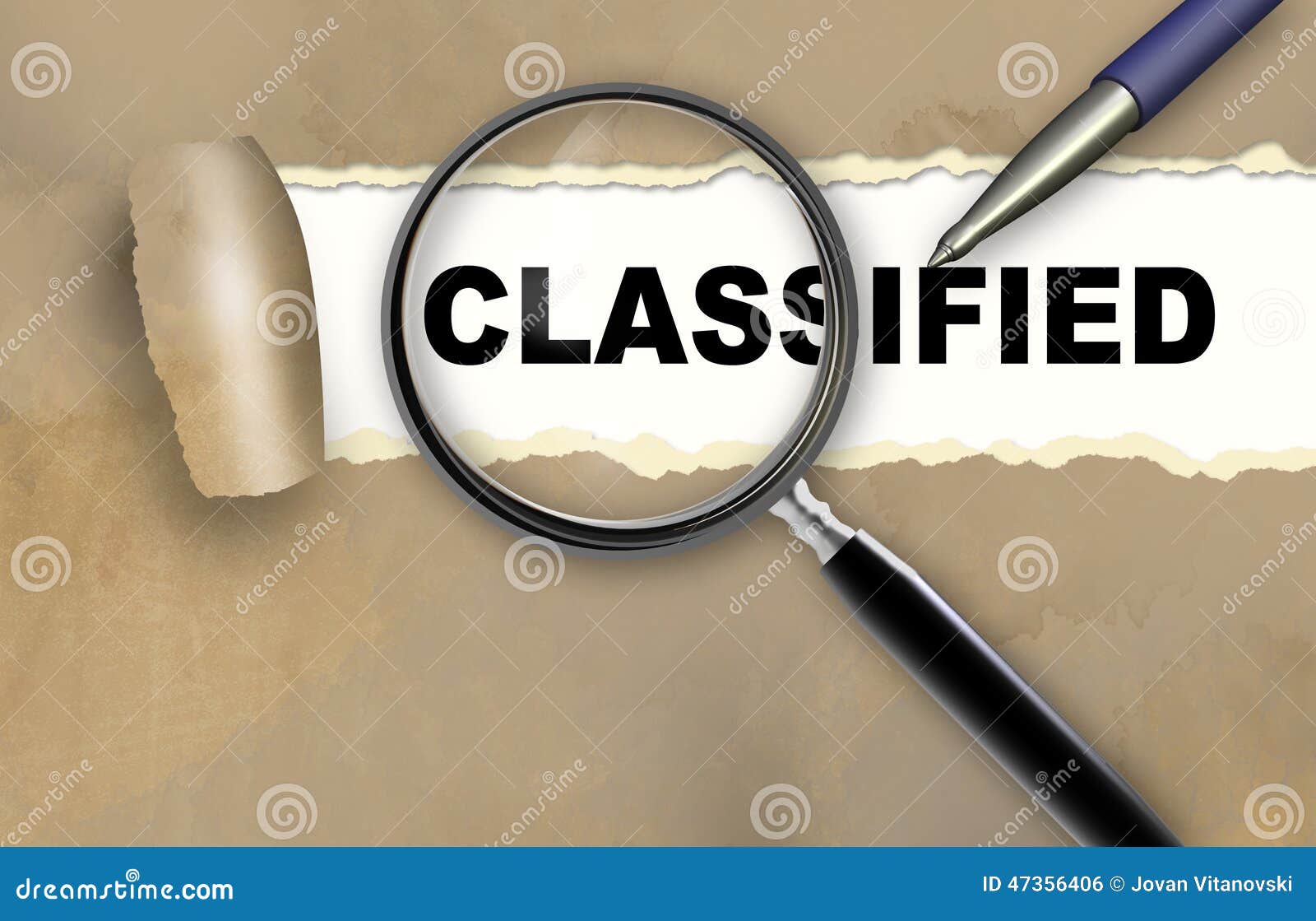 Classified stock illustration. Illustration of notice - 47356406
