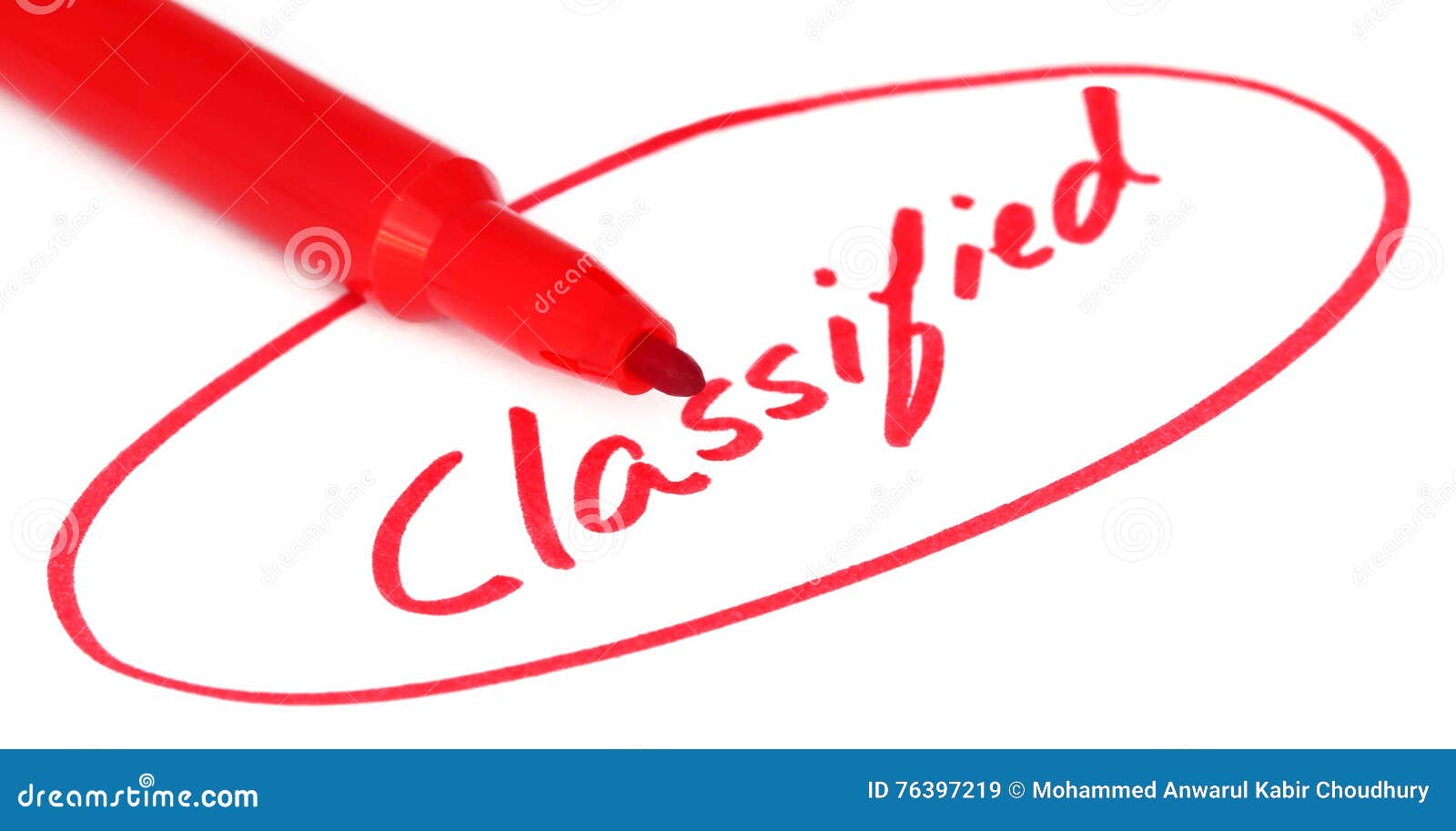 Classified Written in Red Letters Stock Image - Image of folder, office ...