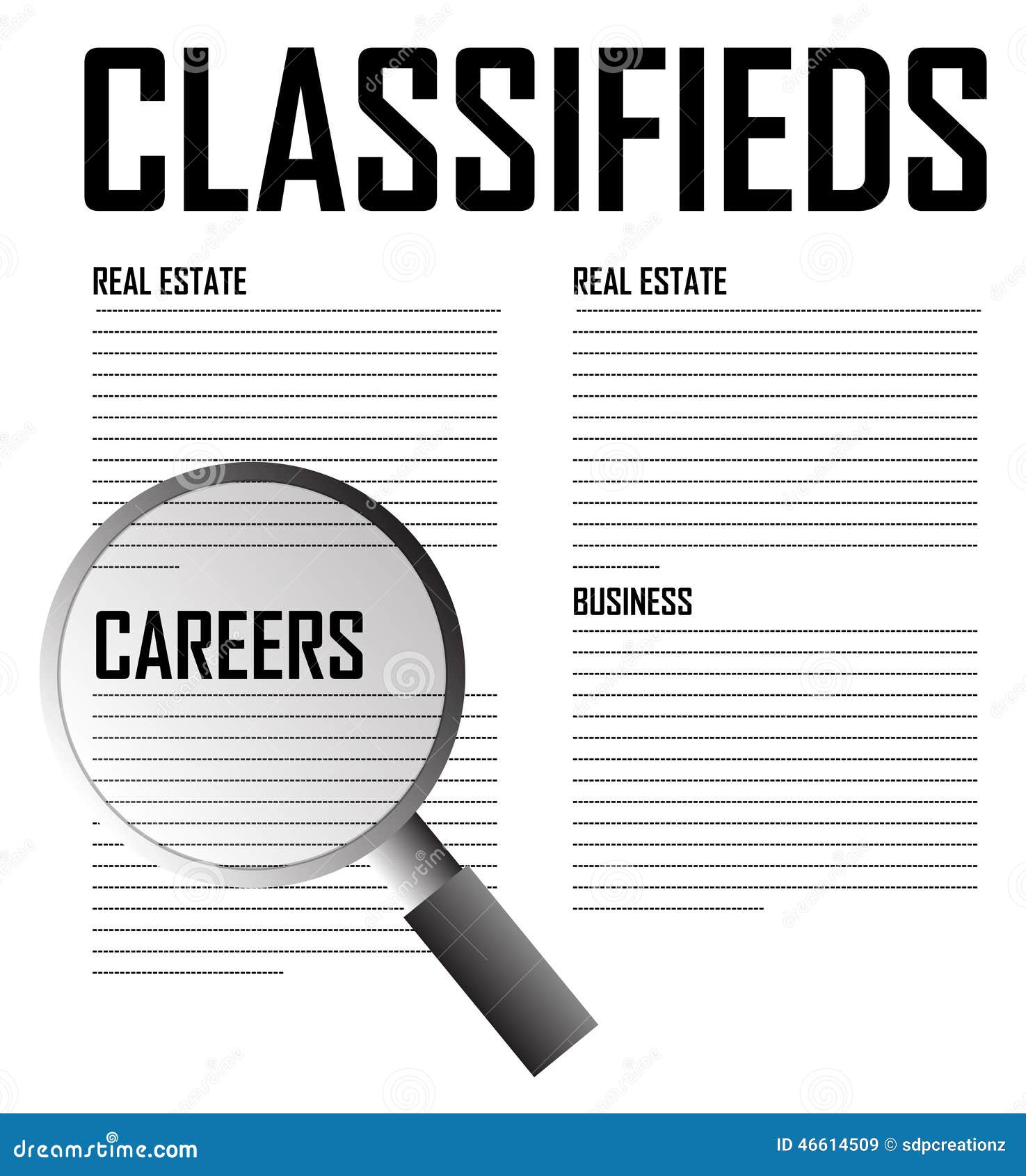 Classifieds careers search stock vector. Illustration of employee ...