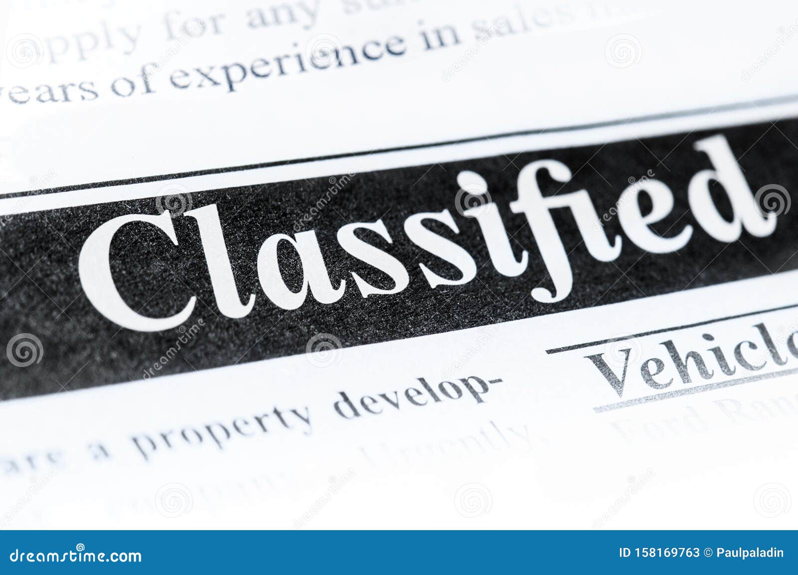 Classifieds Section In Newspaper Stock Image - Image of apply ...