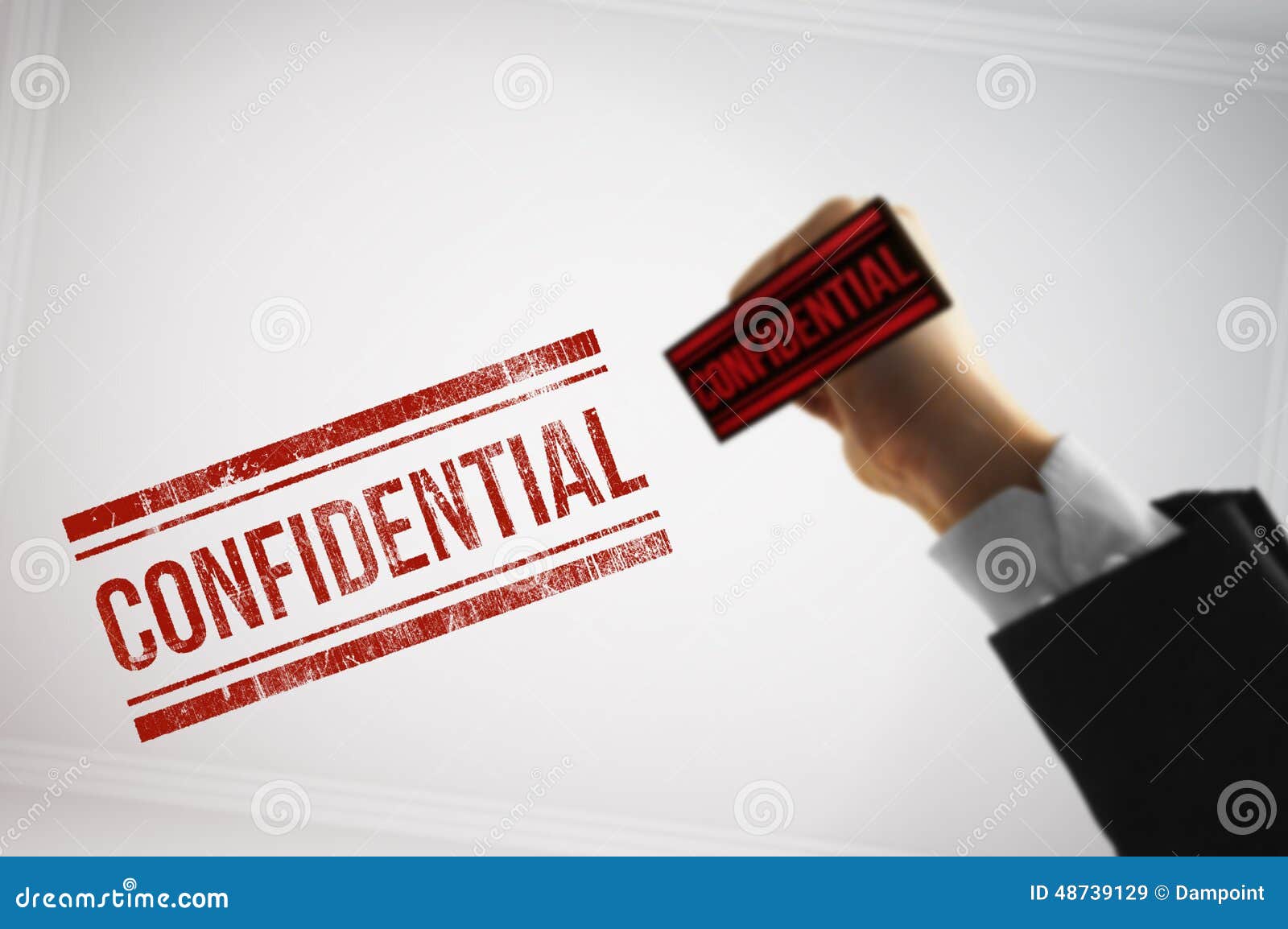 Classify a Confidential File with a Red Stamp Stock Image - Image of ...