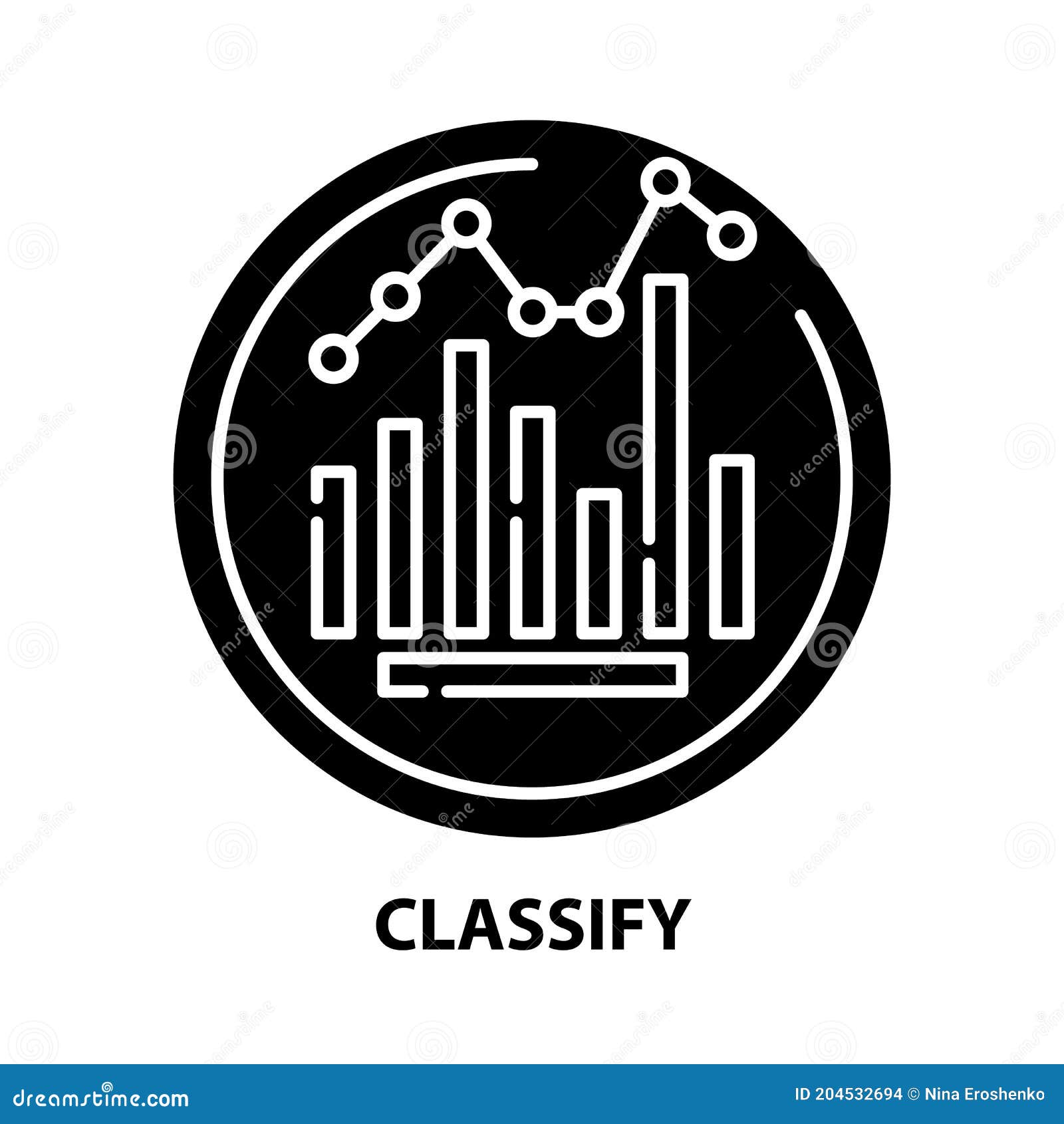 Classify Icon, Black Vector Sign with Editable Strokes, Concept ...