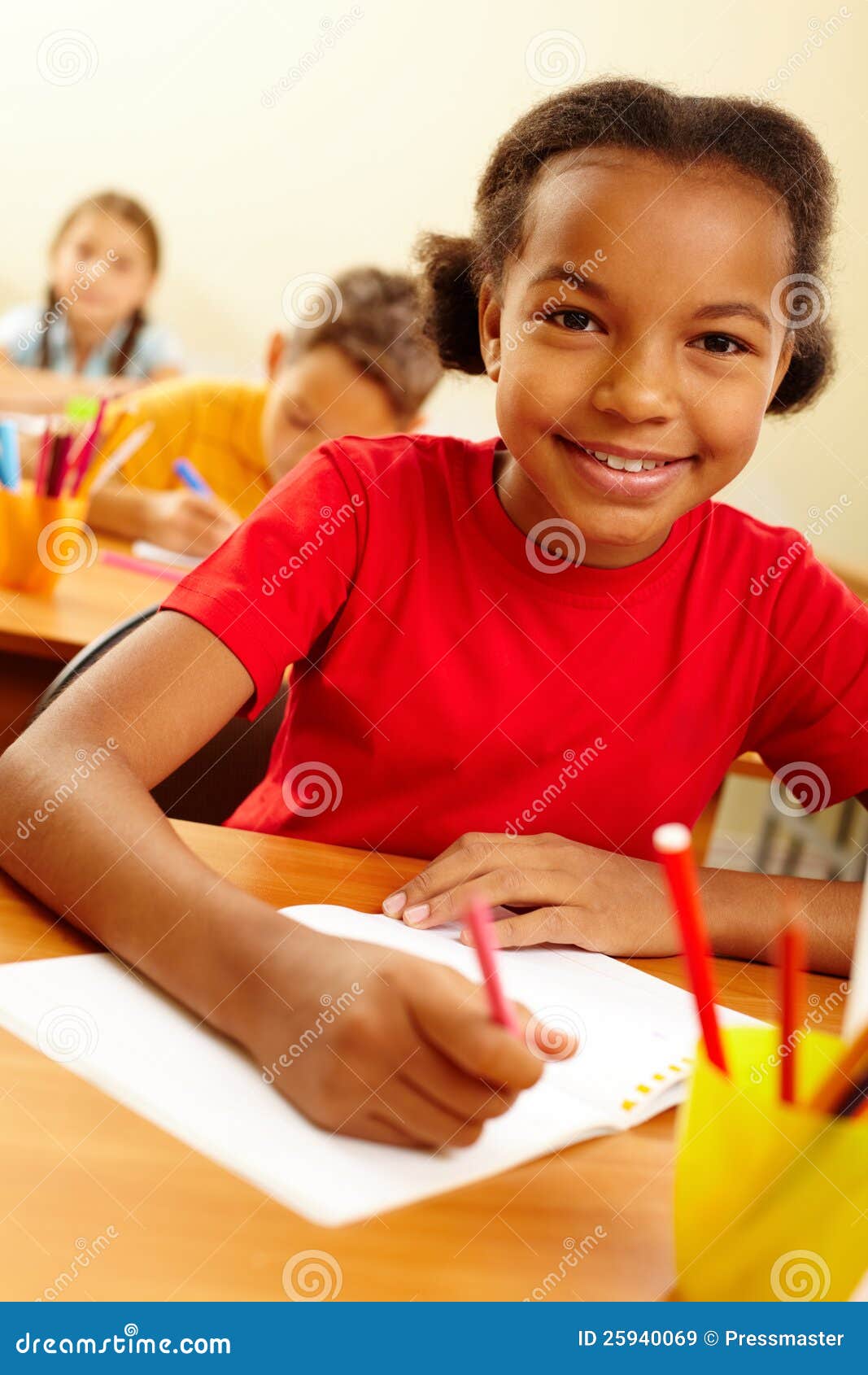 Classmates at Drawing Lesson Stock Image - Image of classroom, junior ...