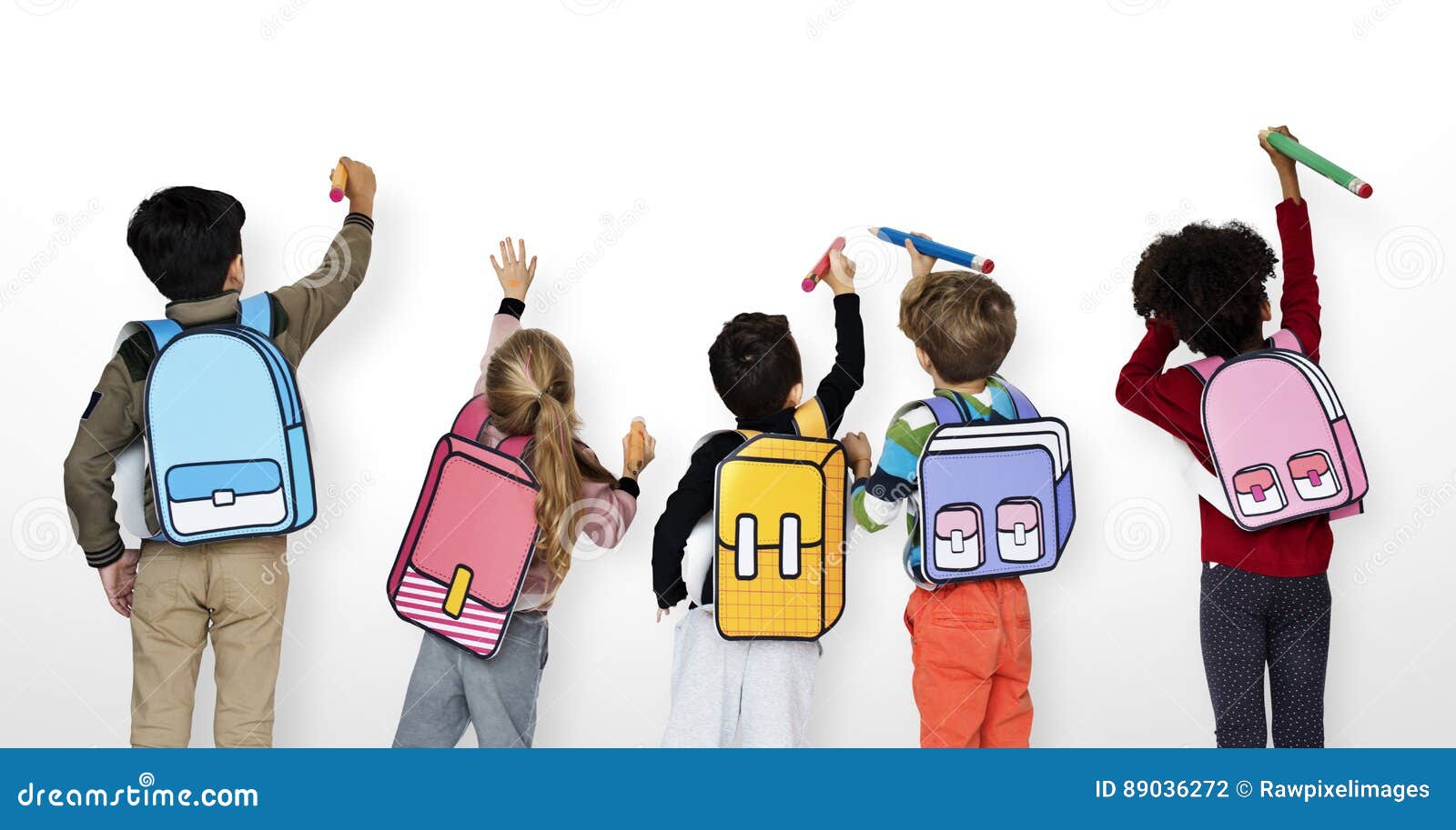 Classmates Friends Bag School Education Stock Photo - Image of group ...