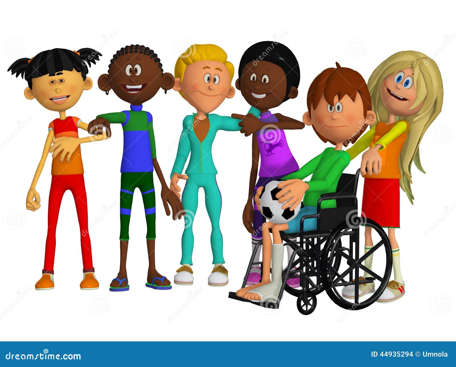 Classmates, Friends with a Disabled Boy Stock Illustration ...