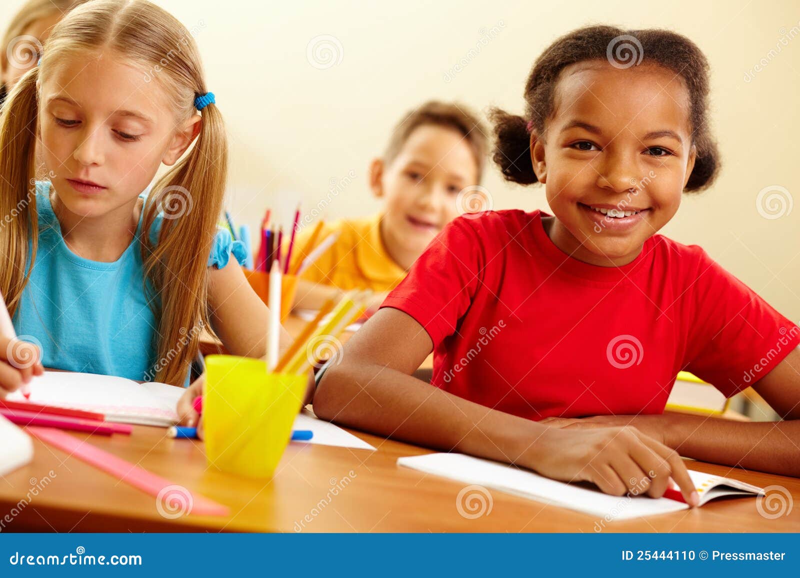 Classmates at lesson stock photo. Image of child, drawing - 25444110