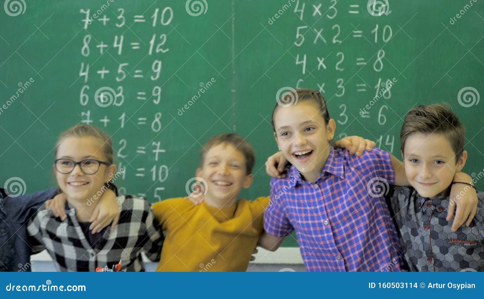 Classmates Posing Together in a Classroom Stock Footage - Video of ...