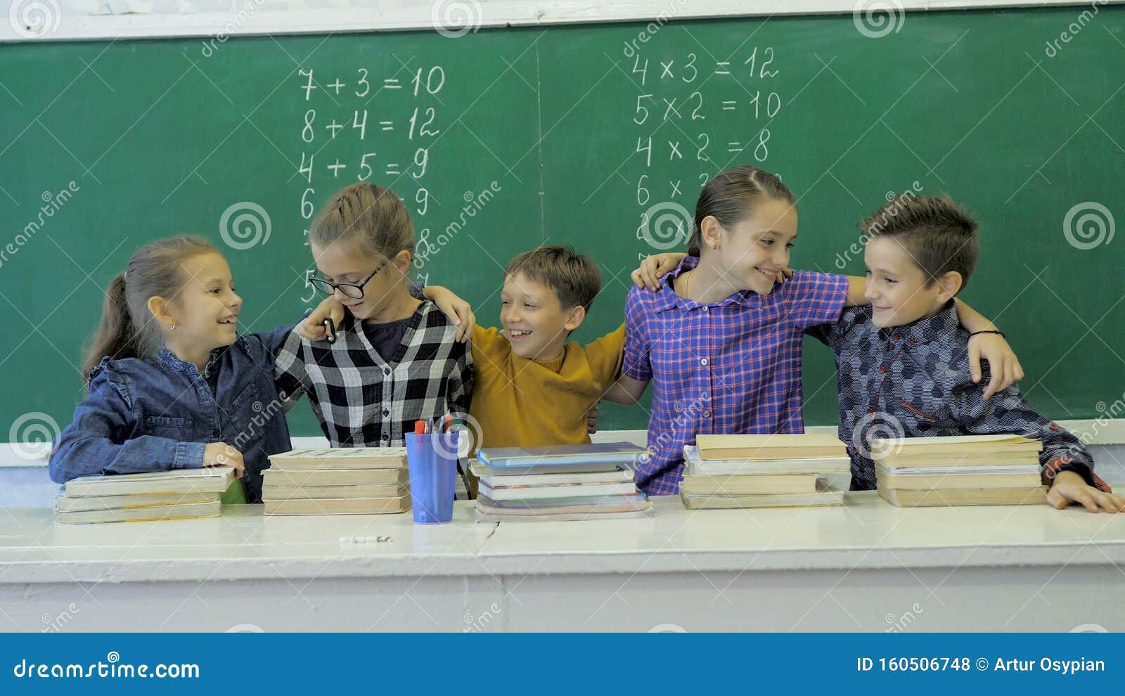 Classmates Posing Together in a Classroom Stock Footage - Video of line ...