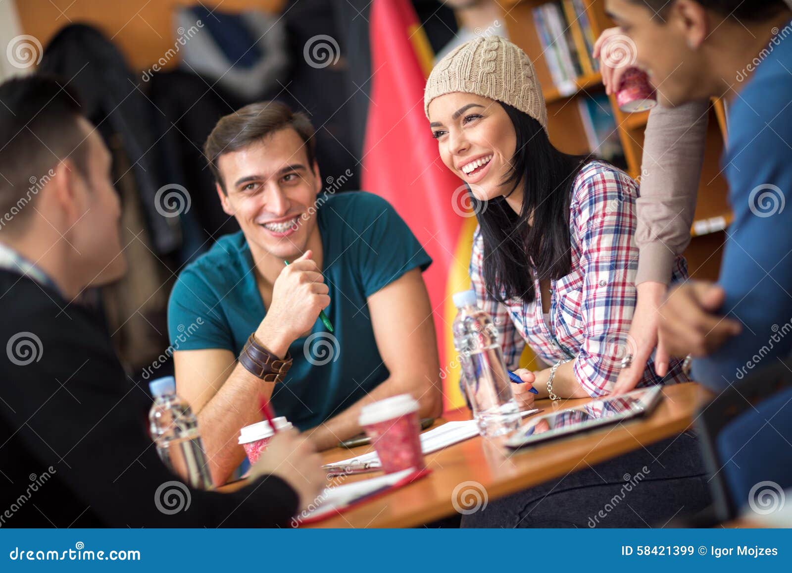 Classmates Socializing and Having Fun Stock Image - Image of exam ...