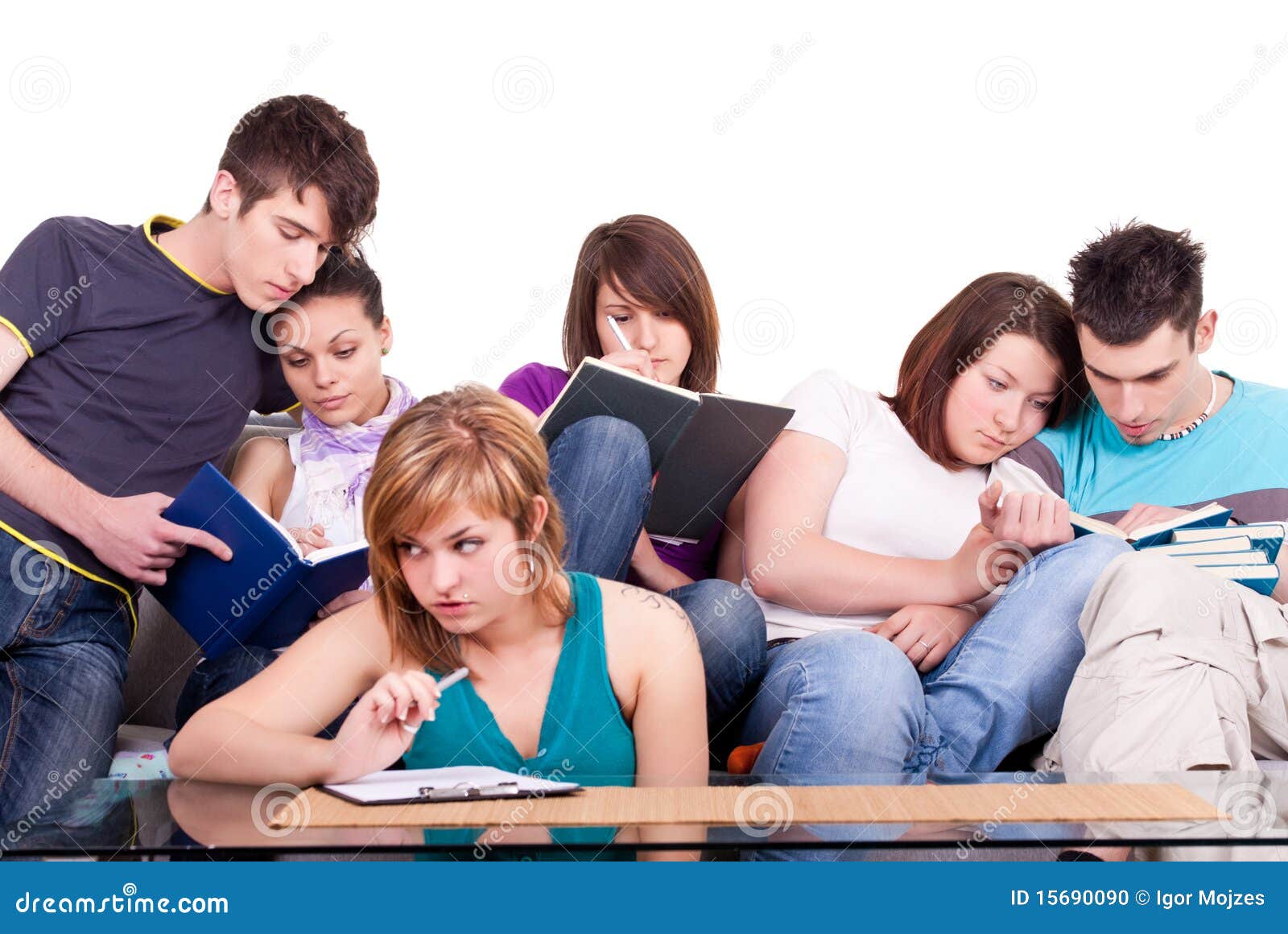 Classmates Studying Together Stock Photo - Image of teen, caucasian ...