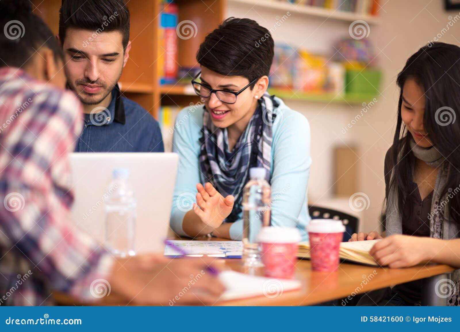 Classmates Studying Together for Exam Stock Photo - Image of race ...