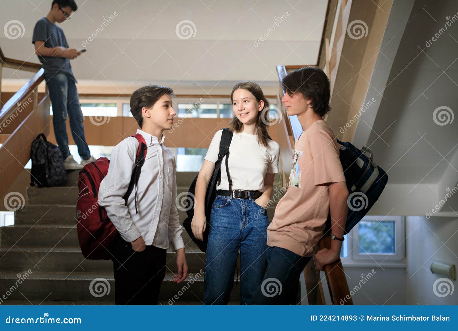 Classmates Talking and Having Fun Stock Image - Image of teens, break ...