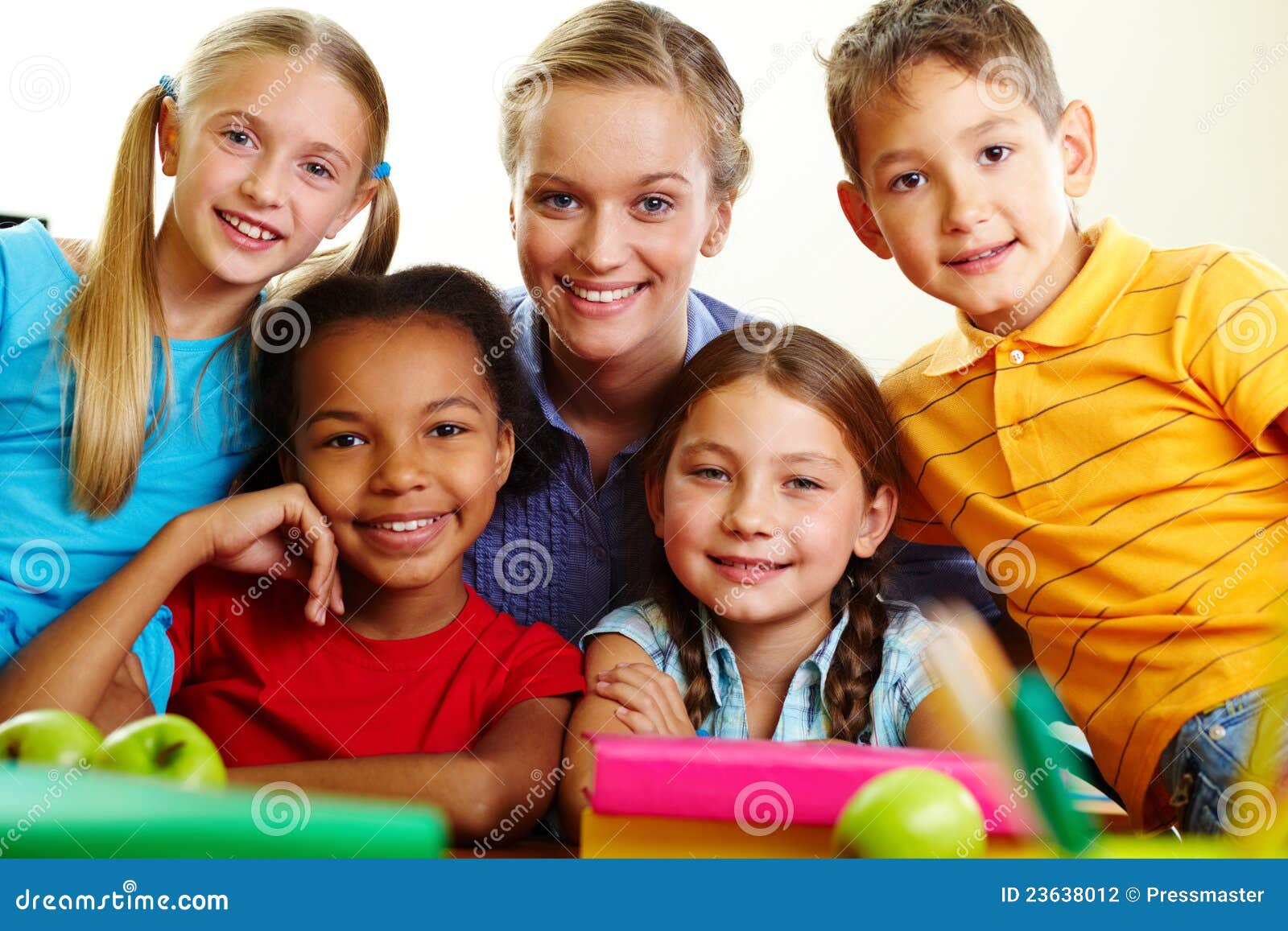 Classmates and teacher stock photo. Image of classroom - 23638012