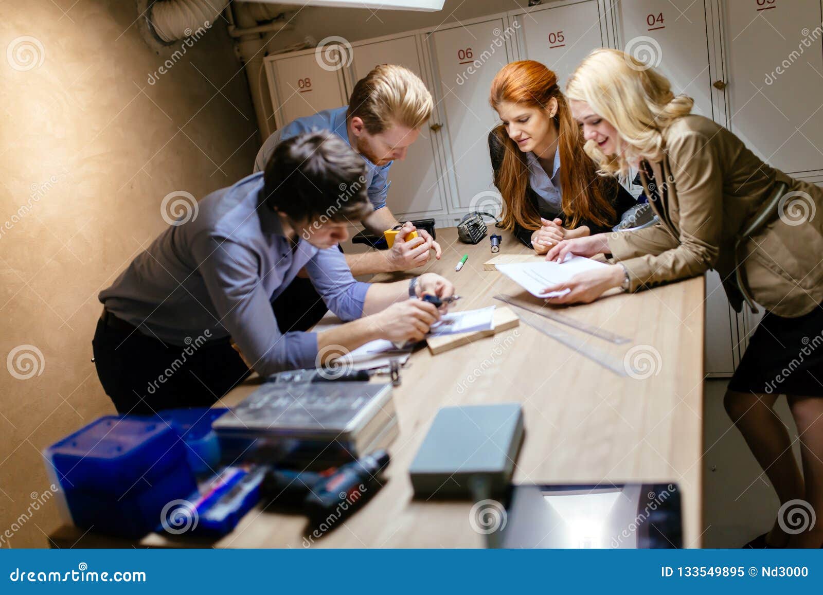 Classmates Working on a Project Together Stock Image - Image of ...