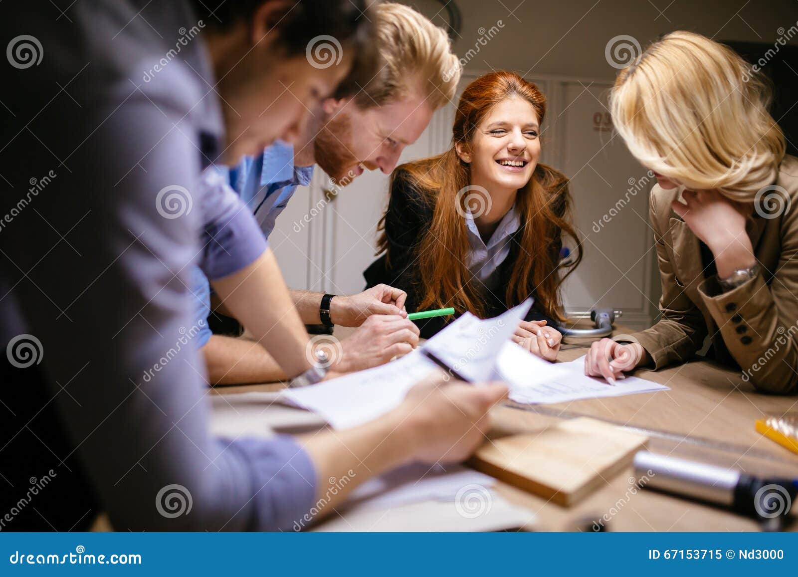 Classmates Working on a Project Together Stock Image - Image of social ...