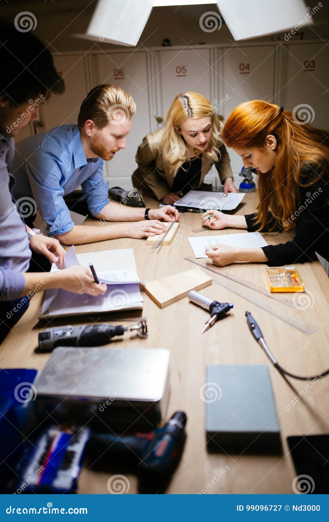 Classmates Working on a Project Together Stock Image - Image of person ...