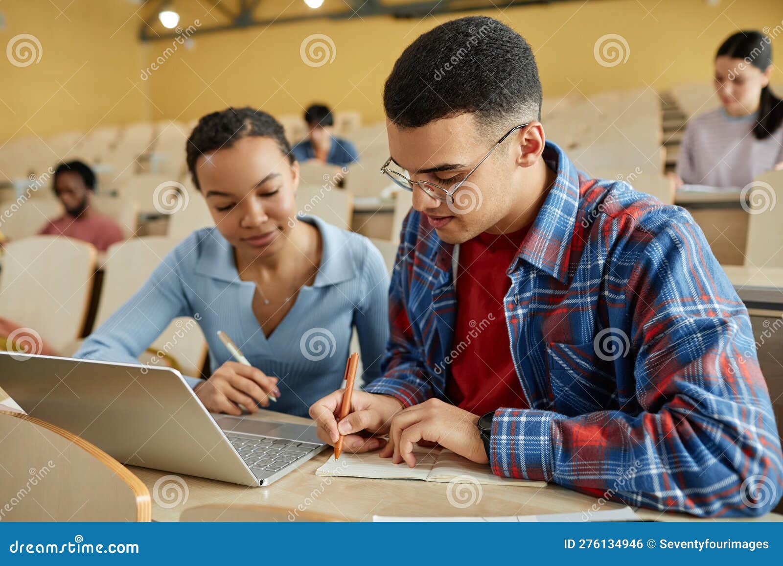 Classmates Working in Team at College Stock Photo - Image of teamwork ...