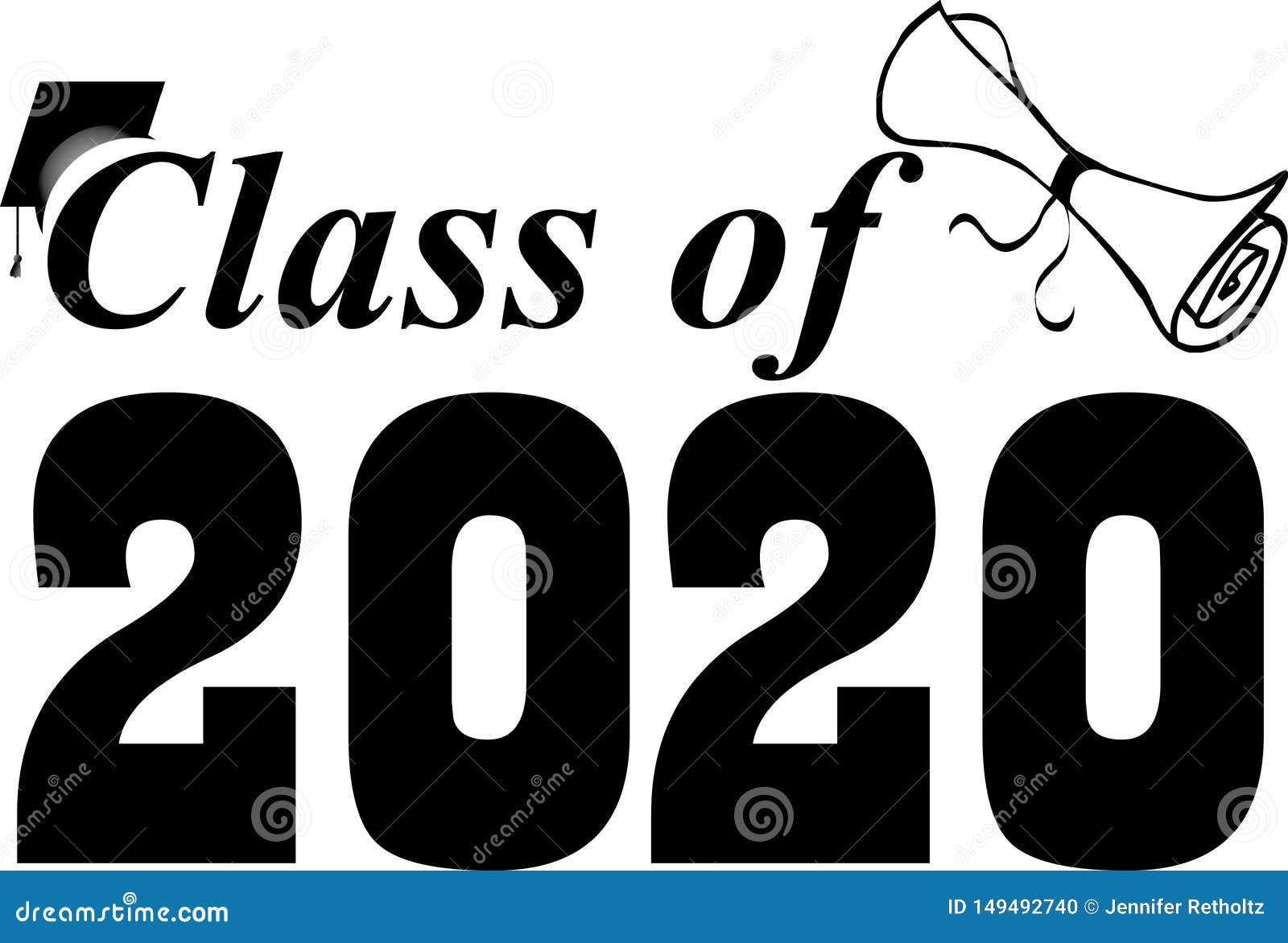 Class of 2020 Graduating Class Stock Illustration - Illustration of ...