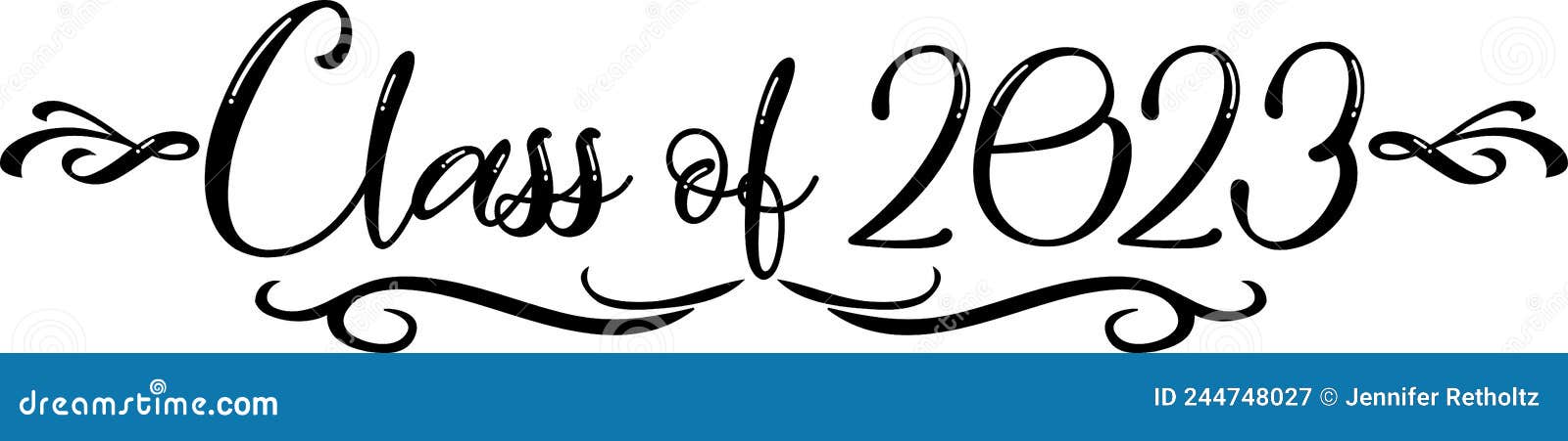 Class of 2023 Scroll Classic Elegant Graphic Stock Vector ...