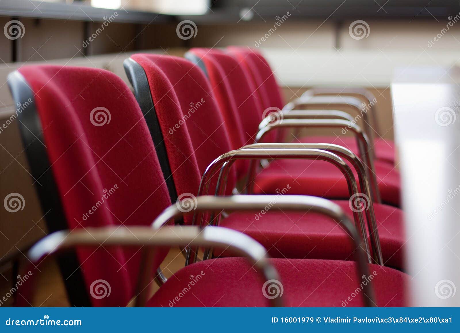 Classrom red chairs stock image. Image of chairs, office - 16001979